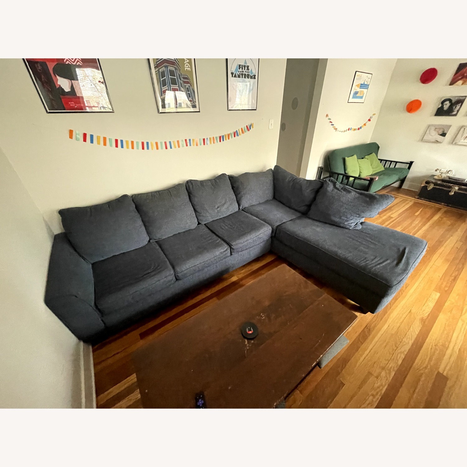 Blue Sectional Couch - AptDeco