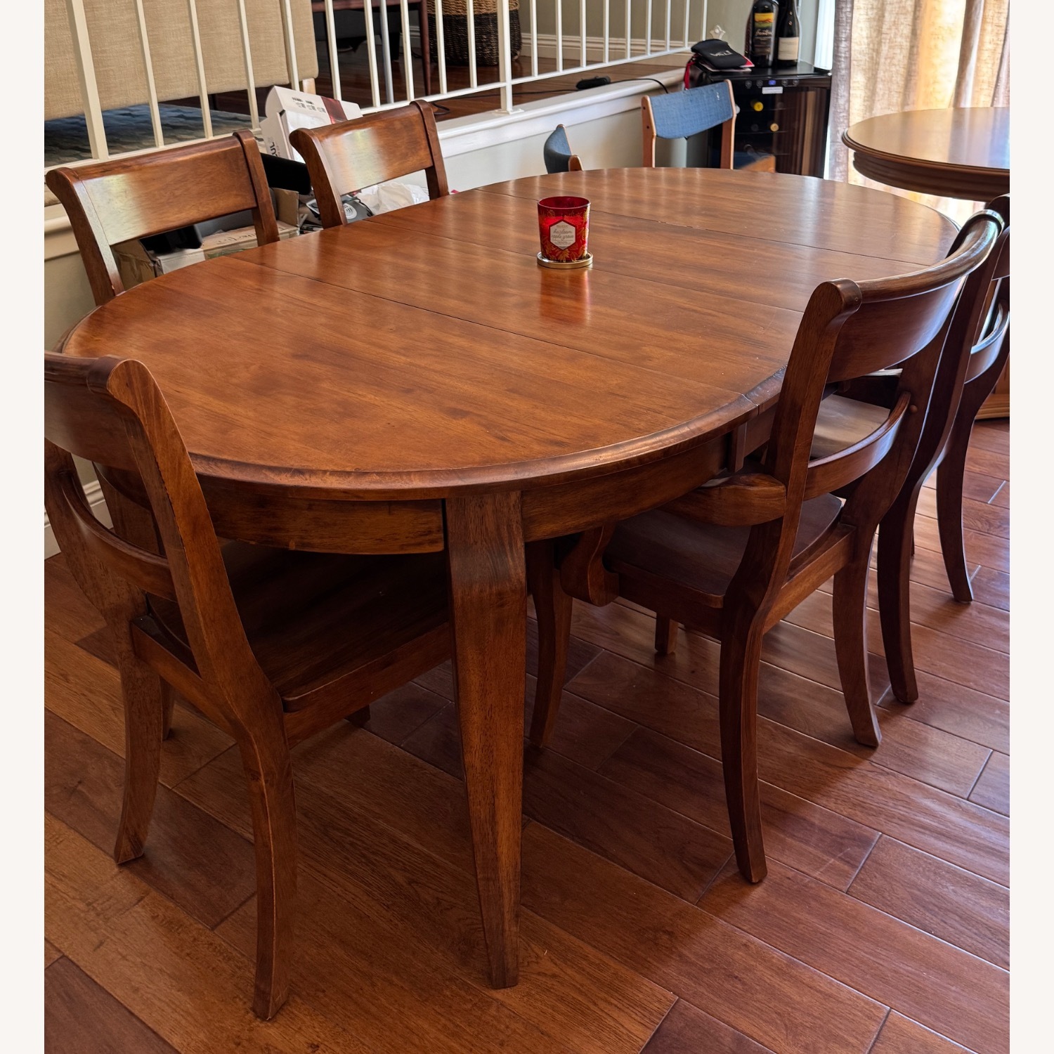 Dark Wood Dining Table + 6 Chairs - AptDeco