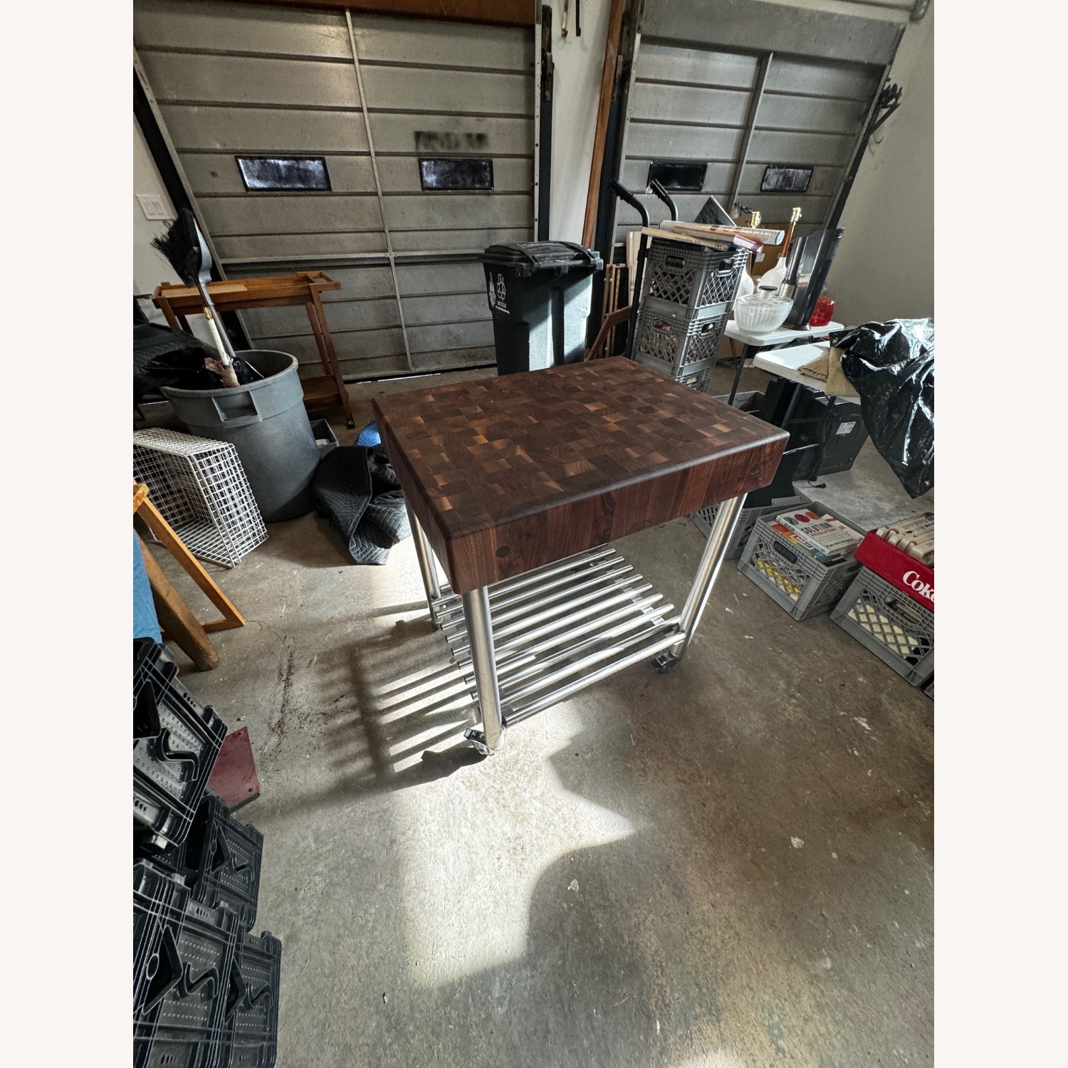 John Boos Walnut Cucina D'Amico Kitchen Cart - AptDeco