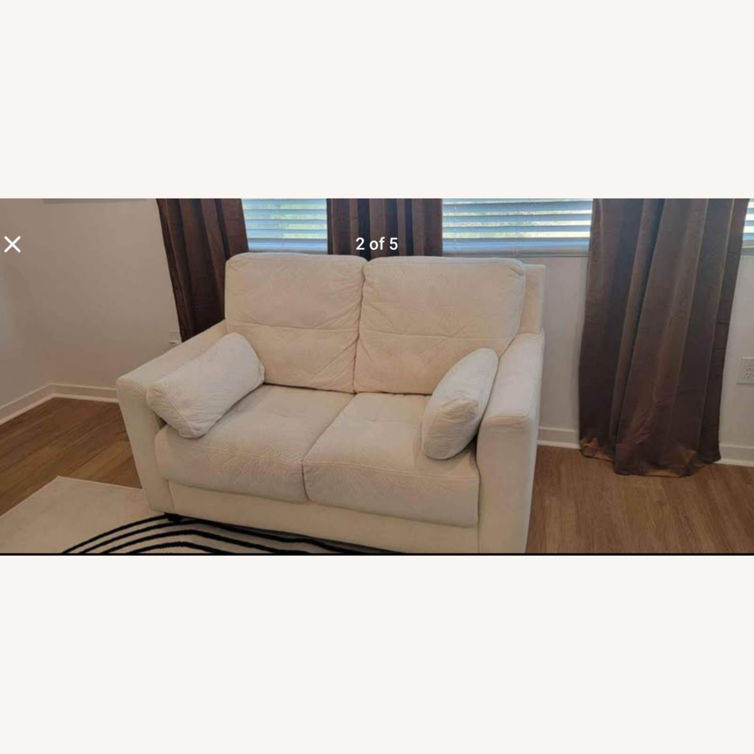 Elegant Suede Cream Loveseat - AptDeco