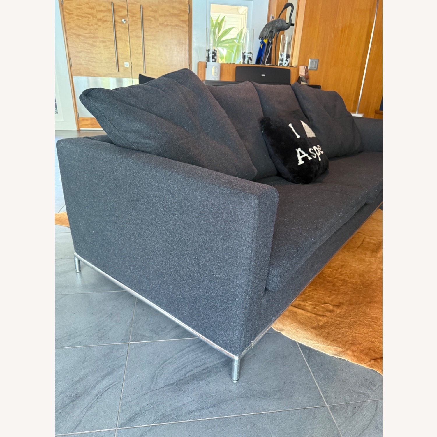 West Elm Dark Grey Sofa - AptDeco