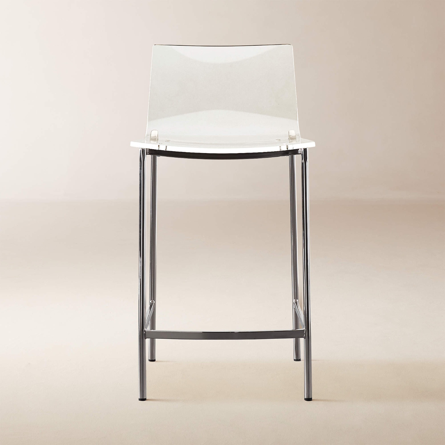 CB2 Chiaro Clear Acrylic Stool - AptDeco