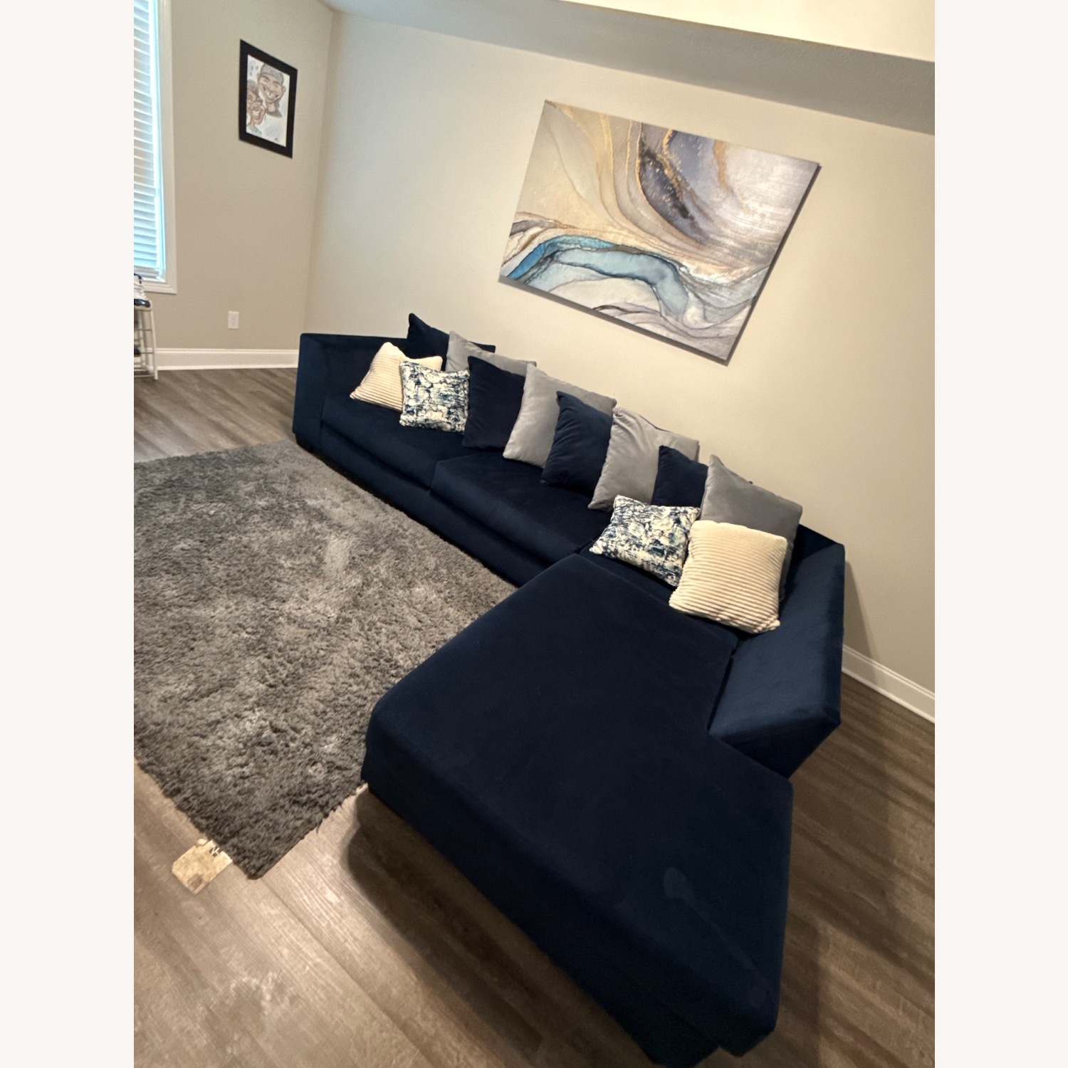 Blue Velvet Sectional - AptDeco