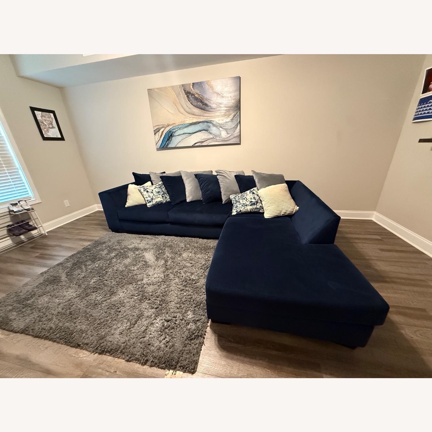 Blue Velvet Sectional - AptDeco