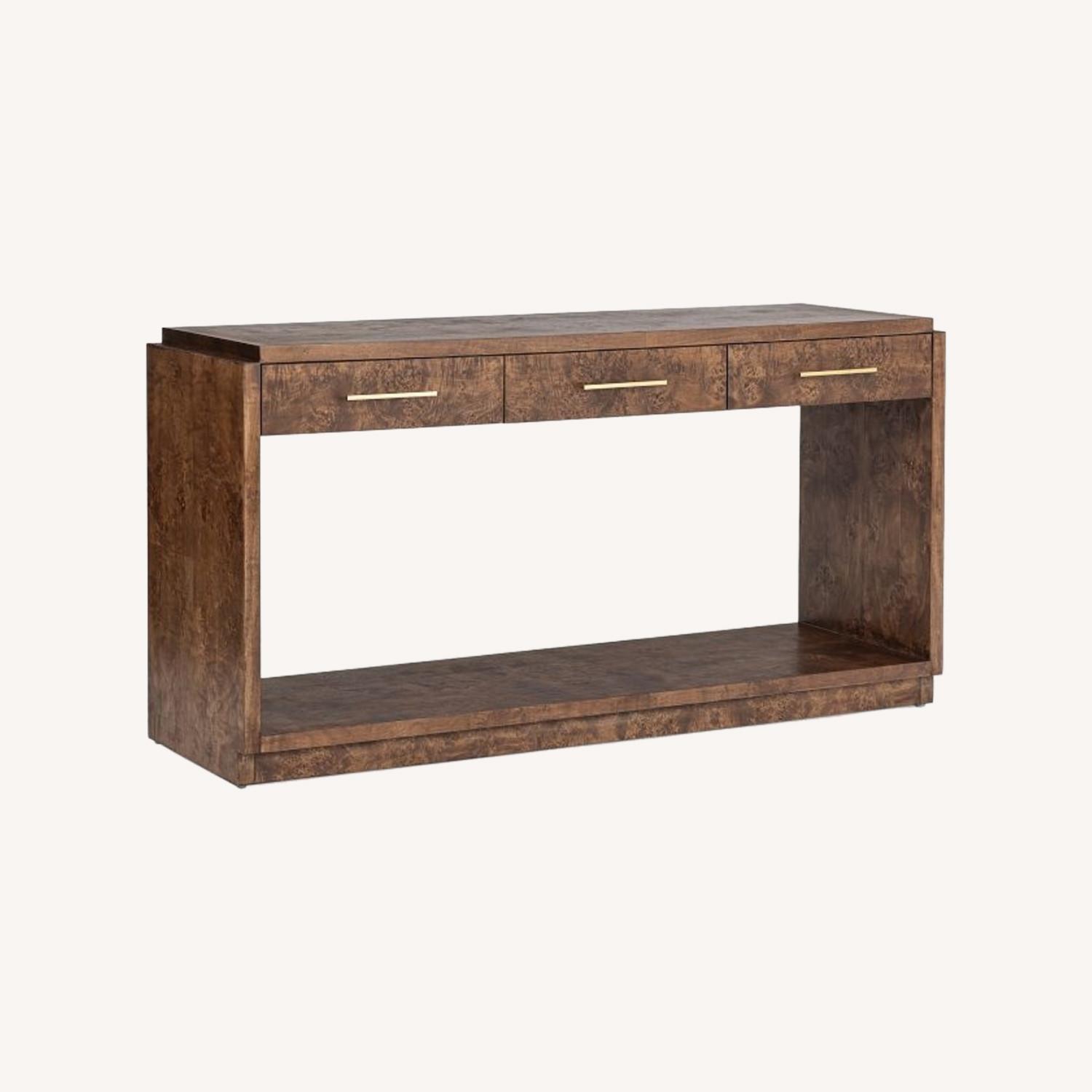West Elm Finlo Burled Entryway Wood Console (64") - AptDeco