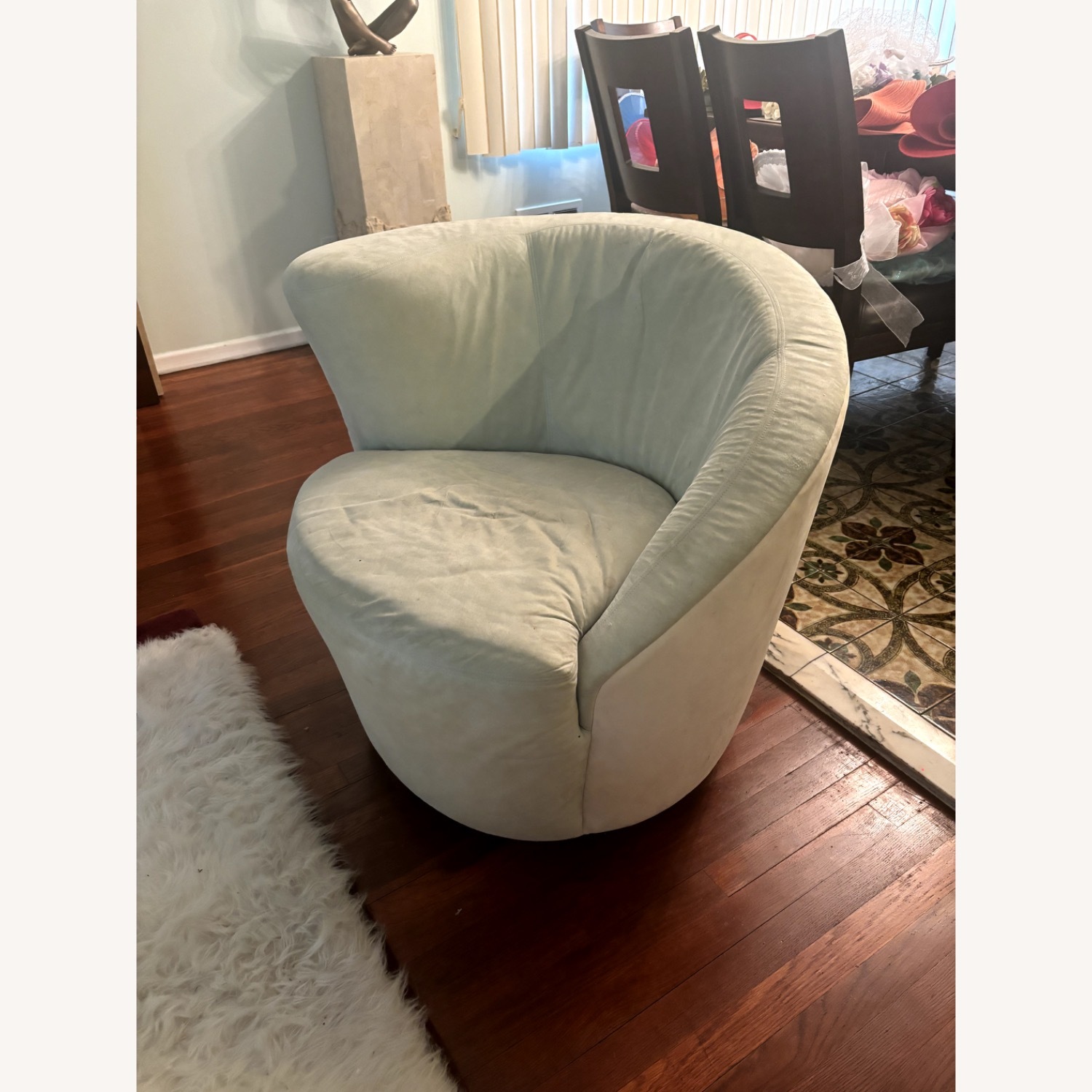 Designer Microsuede Accent Chair - AptDeco