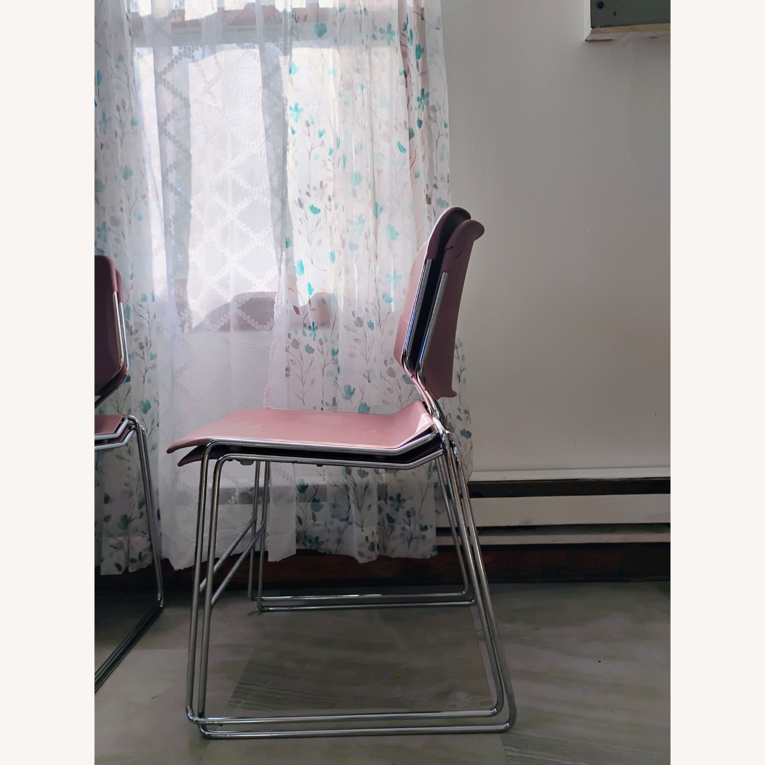 Matrix Krueger Pink Stackable Chairs - AptDeco