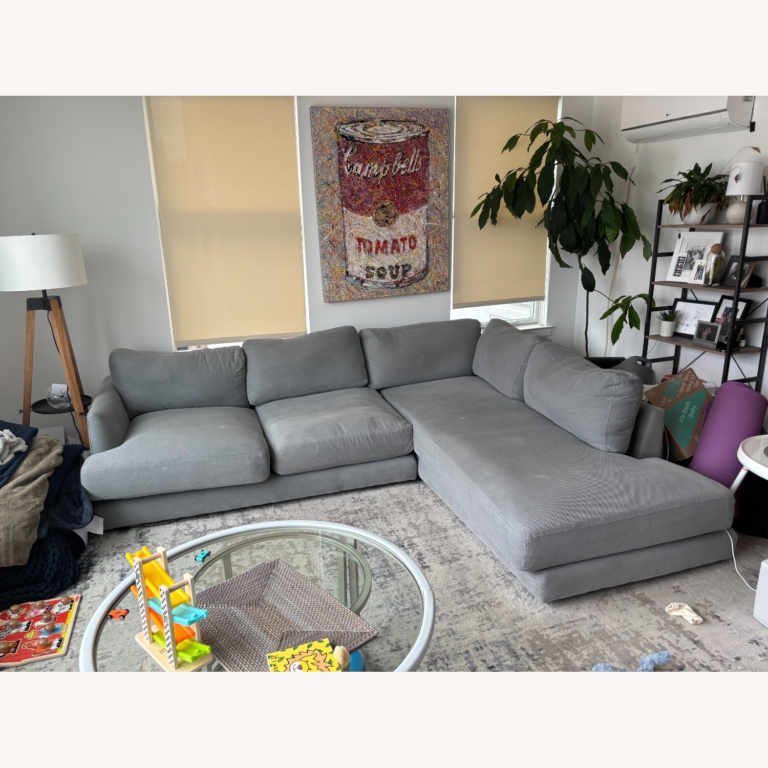 West Elm Haven Sofa Left Arm Sofa, Right Chaise, gray - AptDeco