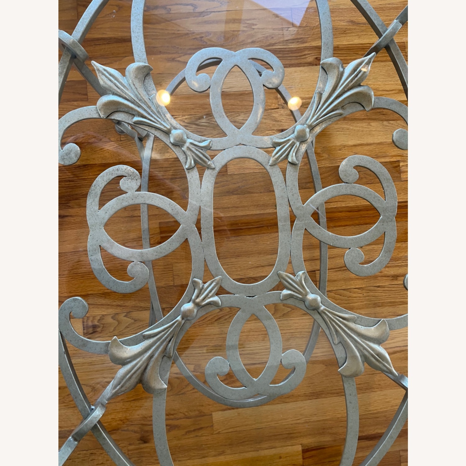 Domain Oval Glass Silver Coffee Table - AptDeco