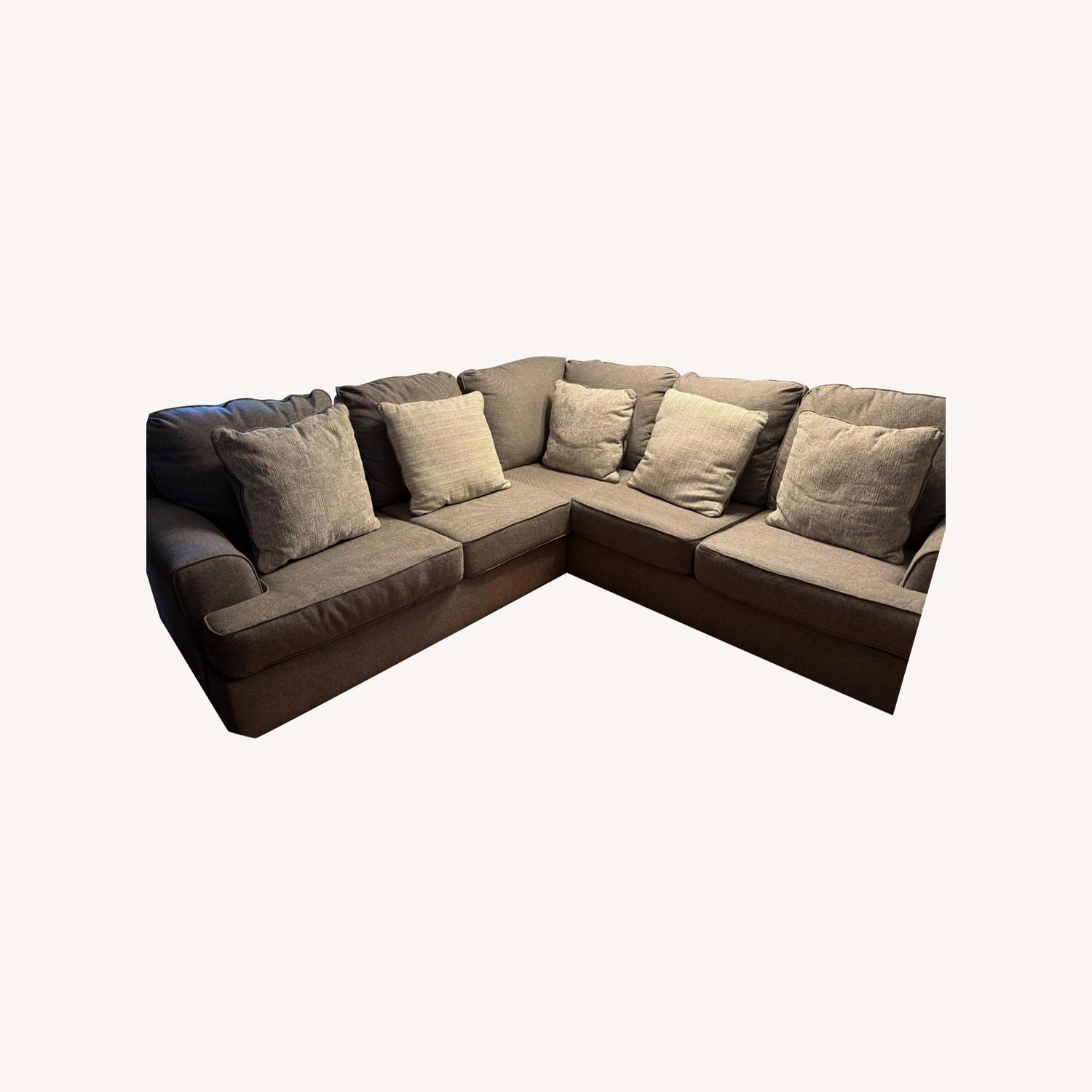 L Shape Gray Sofa - AptDeco