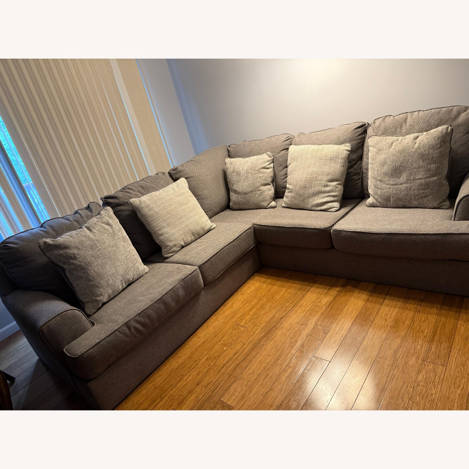 L Shape Gray Sofa - AptDeco