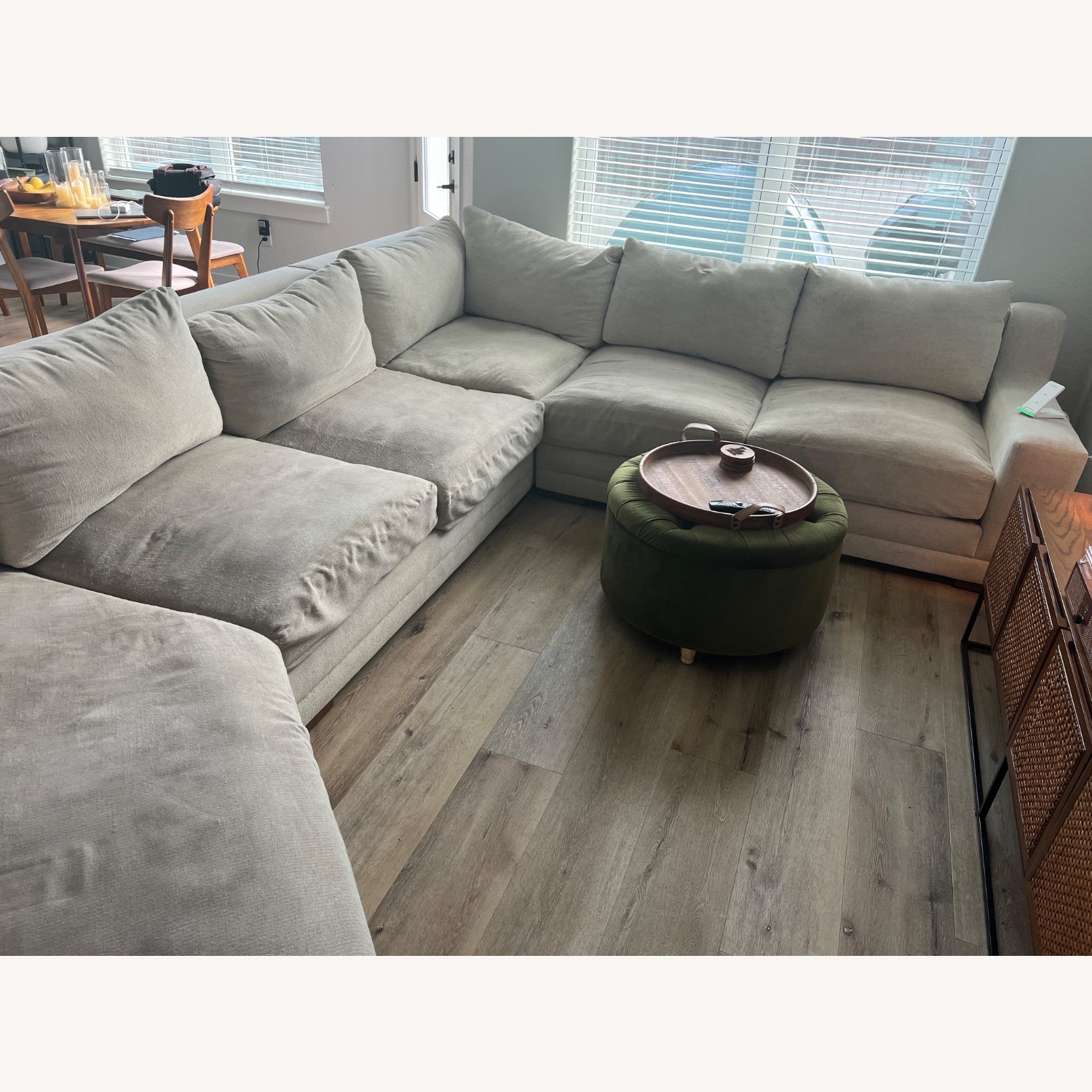 Living Spaces 4 Piece Sectional with Cuddler Seat - AptDeco