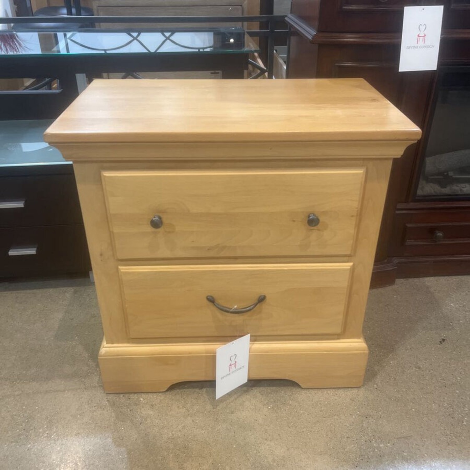 Rustic Country 2-Drawer Nightstand - AptDeco