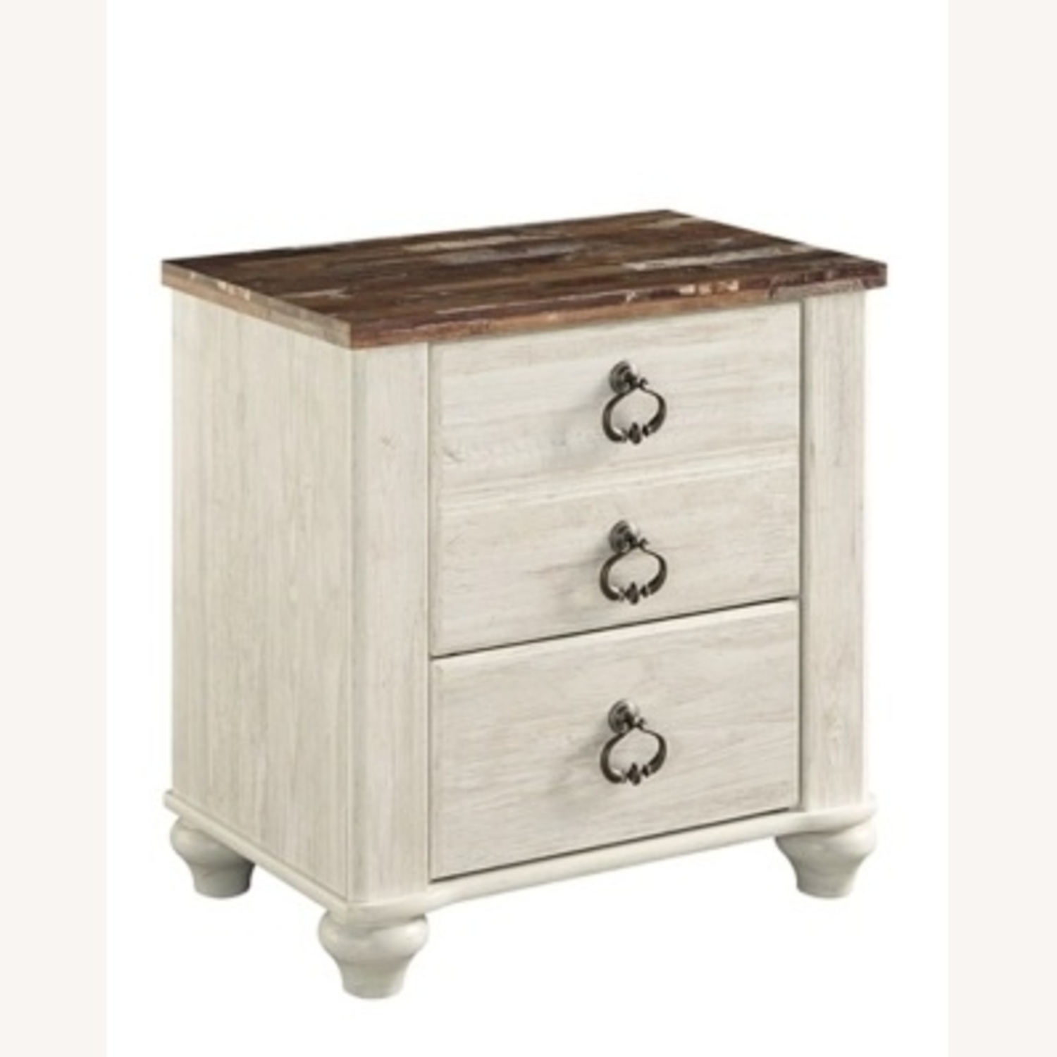 Willowton Rustic Nightstand Table - AptDeco