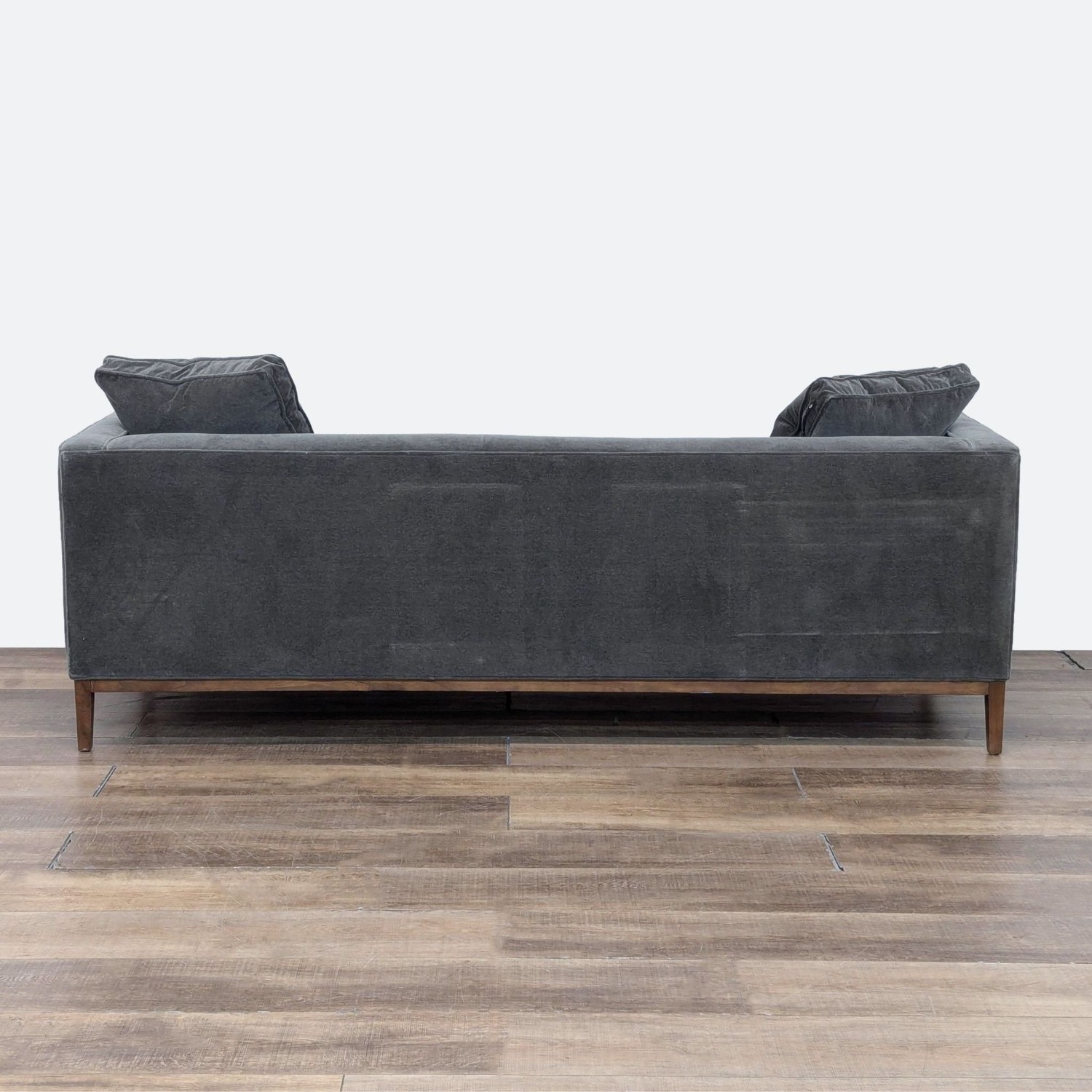 Room & Board Modern Maddox 3-Seat Grey Velvet Sofa - AptDeco