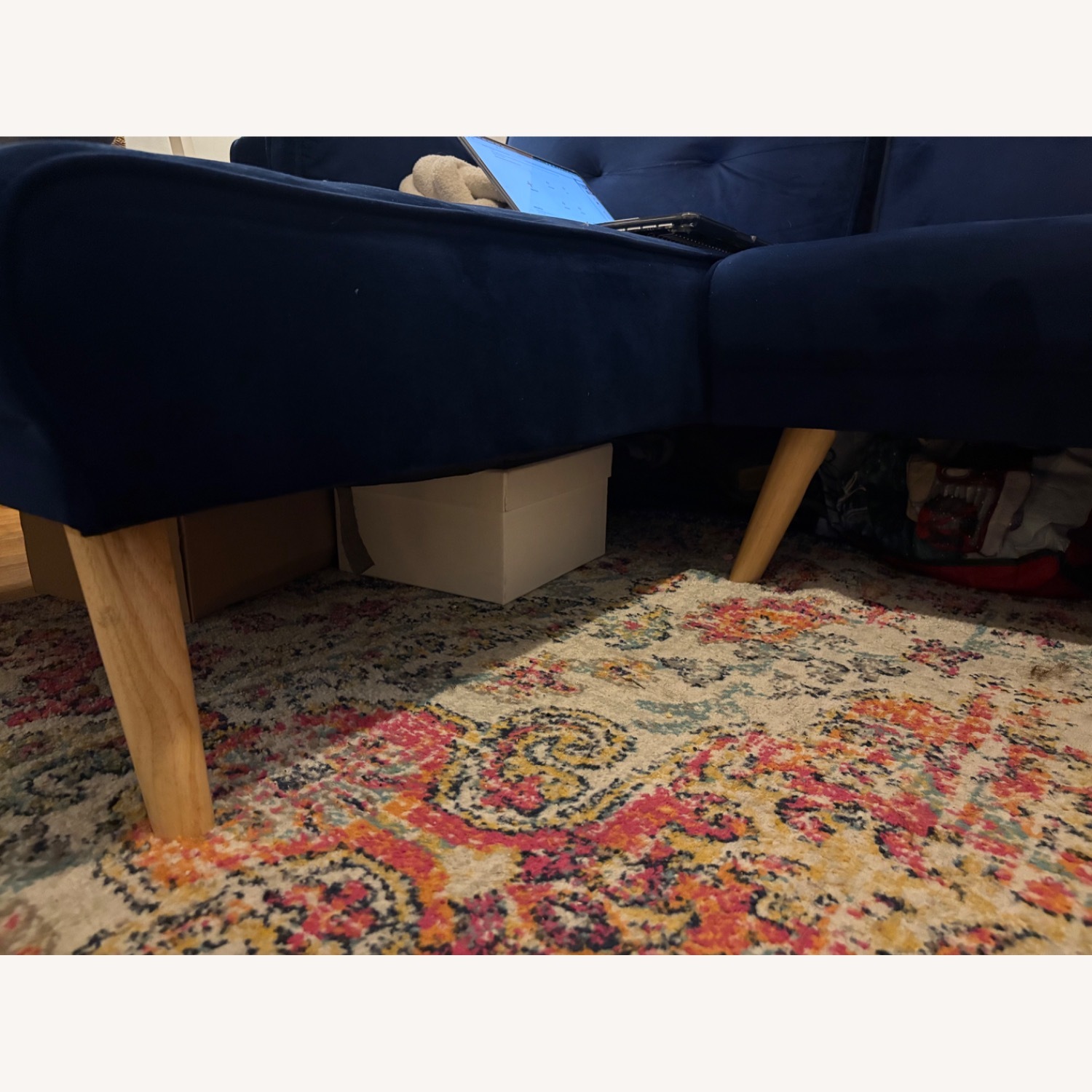 Wayfair Unique Royal Blue Sectional/Futon - AptDeco