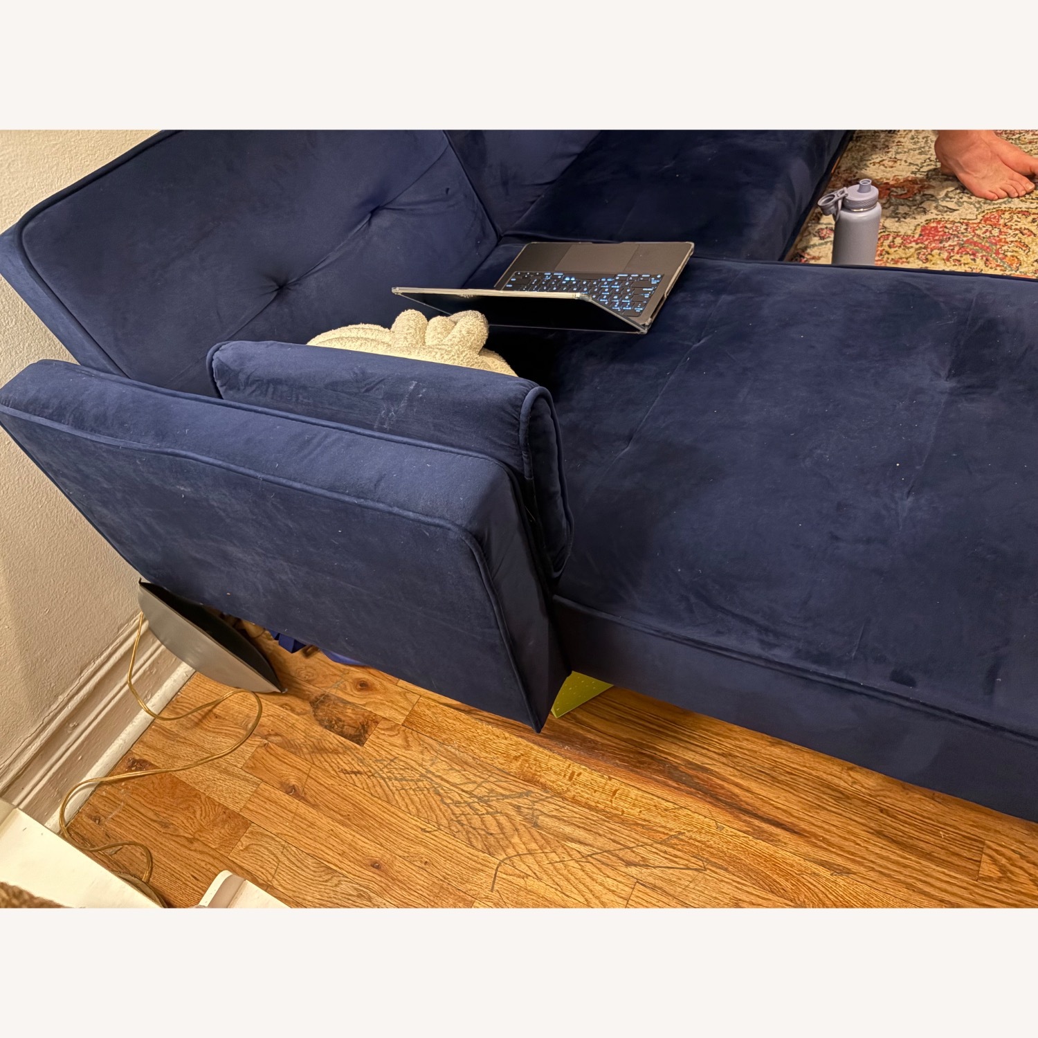 Wayfair Unique Royal Blue Sectional/Futon - AptDeco