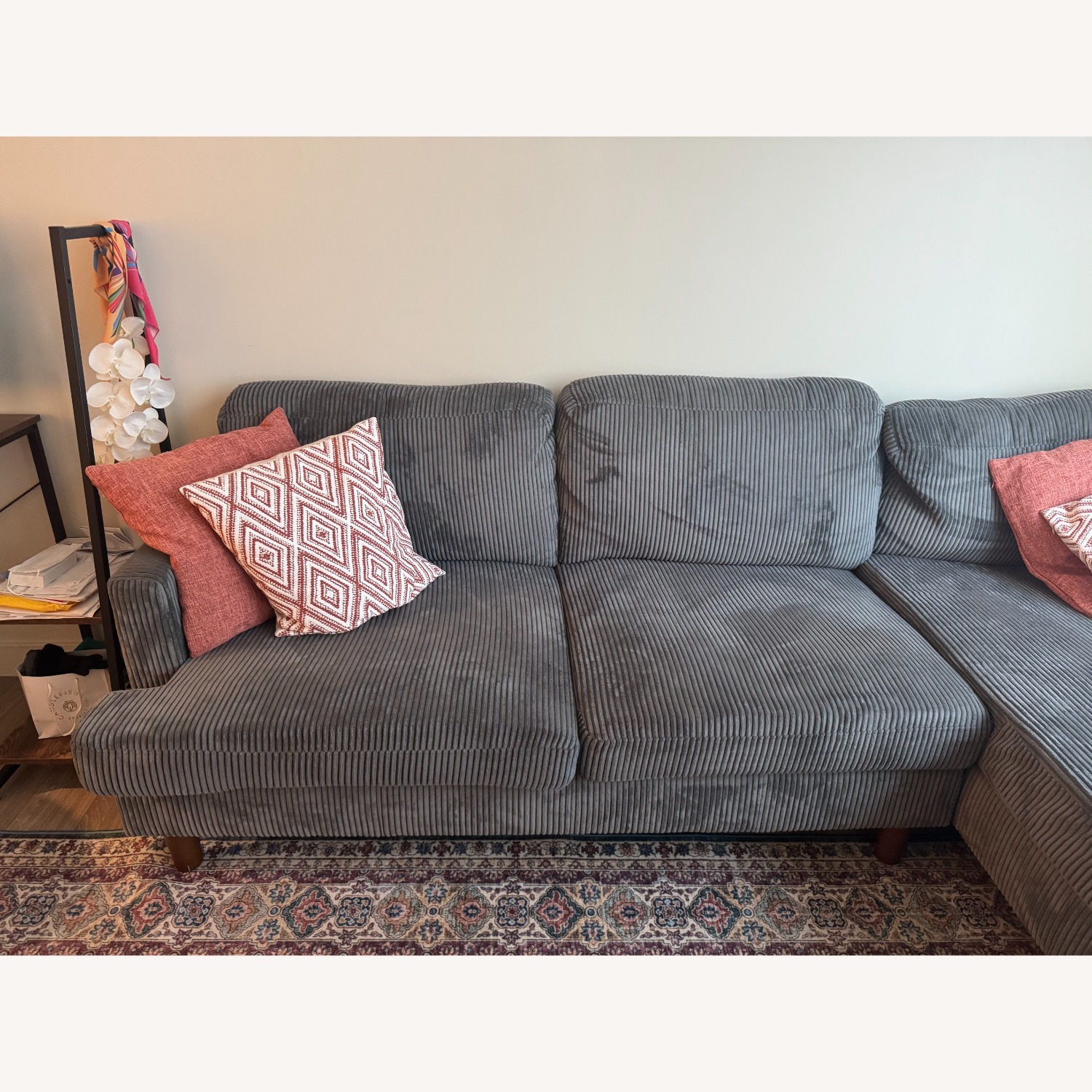 Wayfair Aristotle Grey L-Shaped Couch - AptDeco