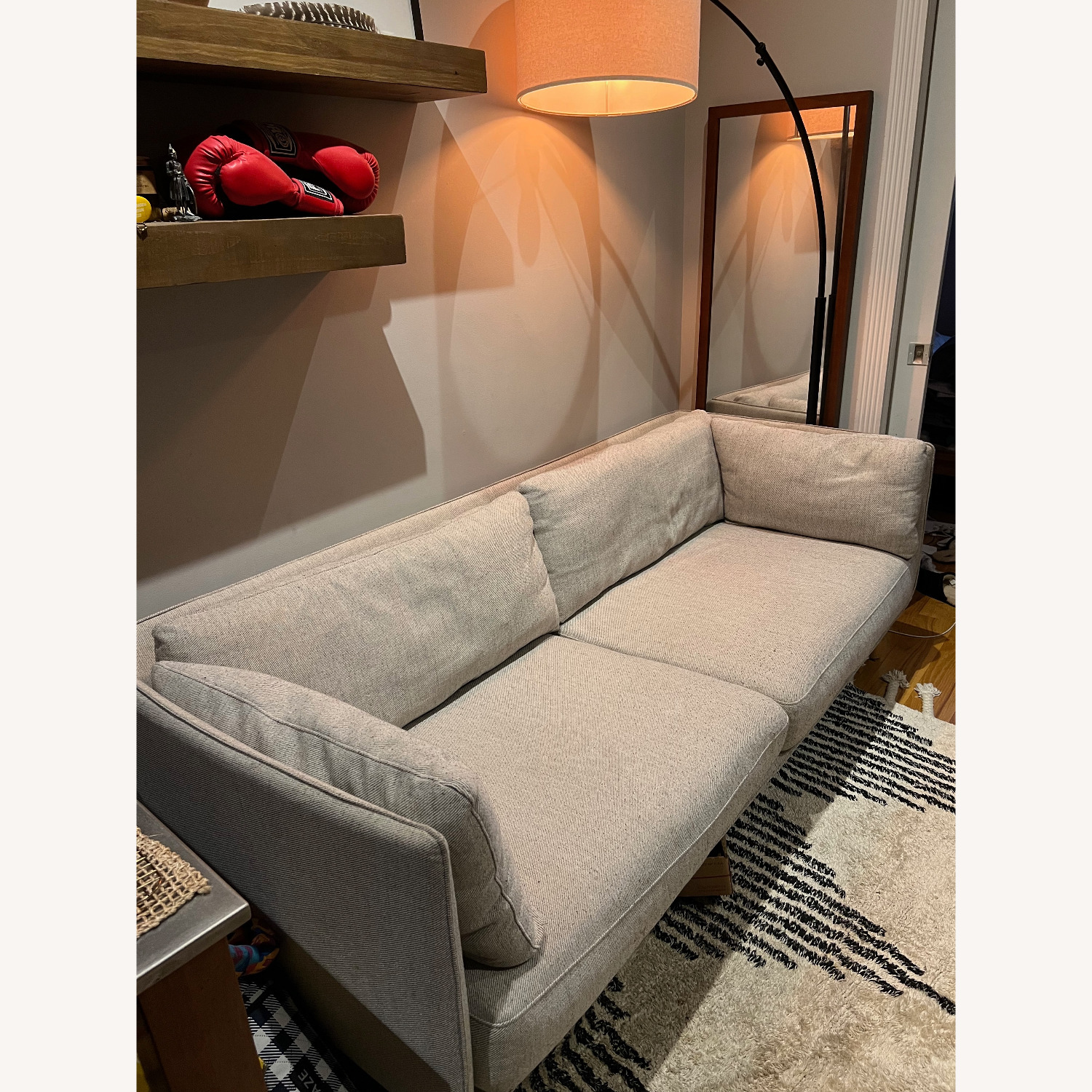 CB2 Modern Light Beige Sofa - AptDeco