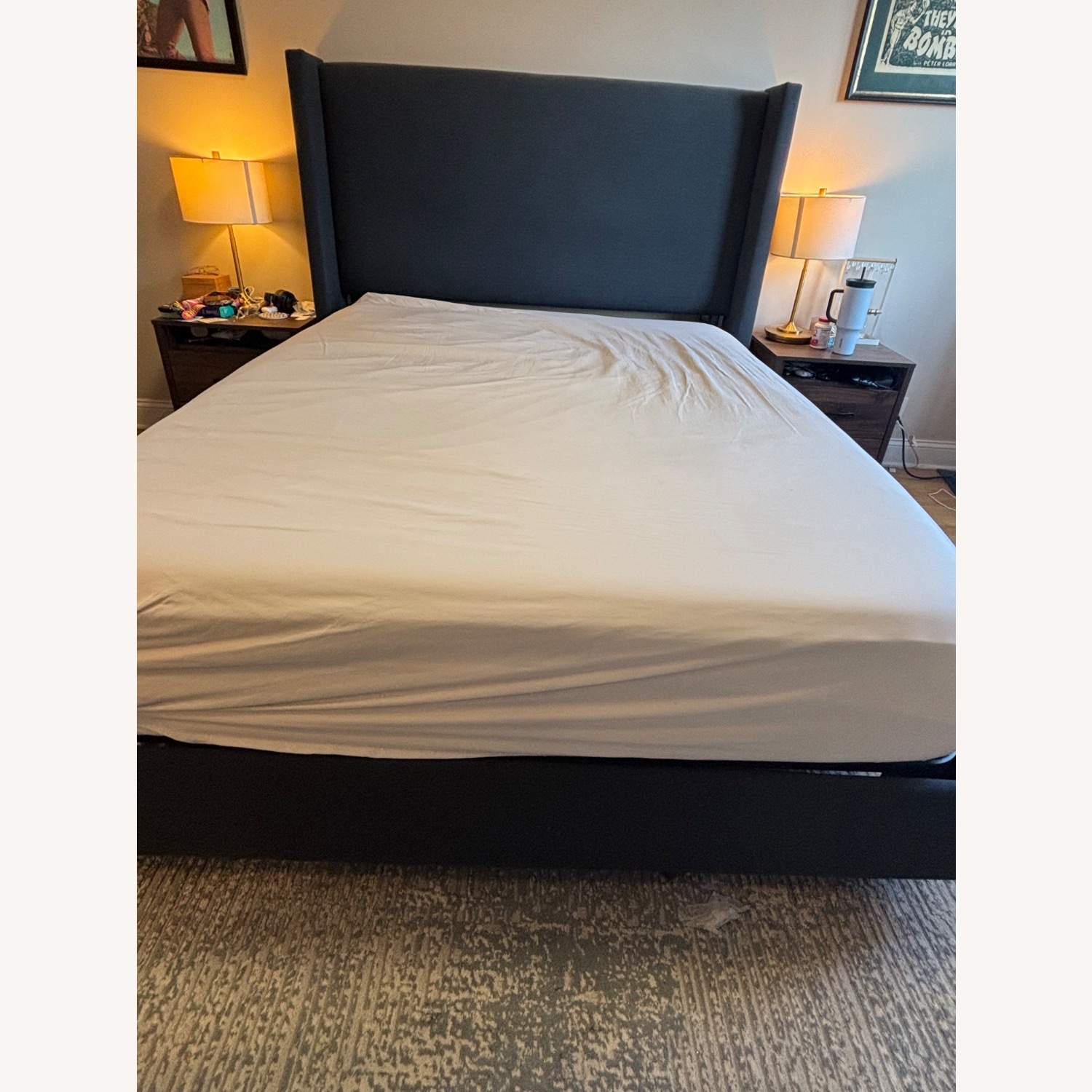 Joss & Main Upholstered Bed + Box Spring - AptDeco