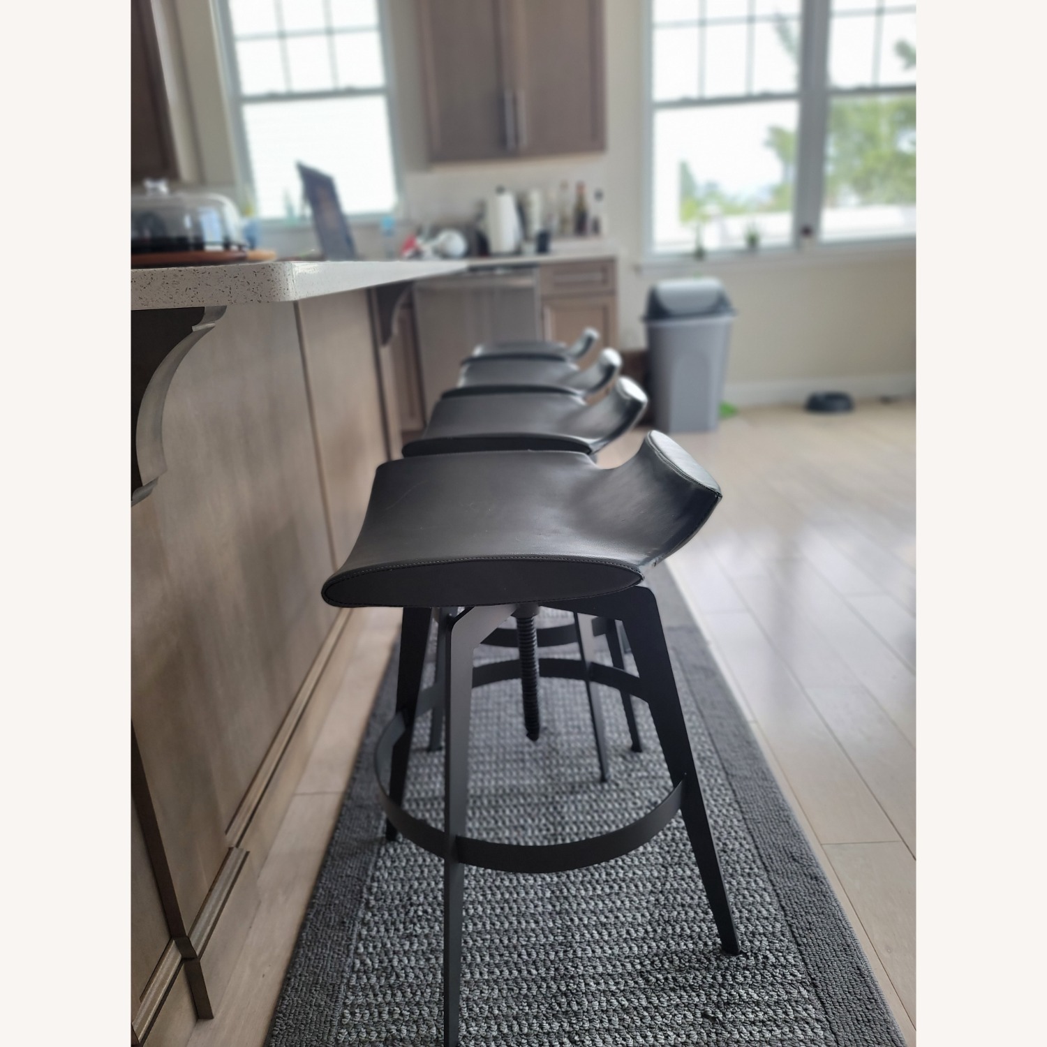 Modern Faux Leather Barstools - AptDeco