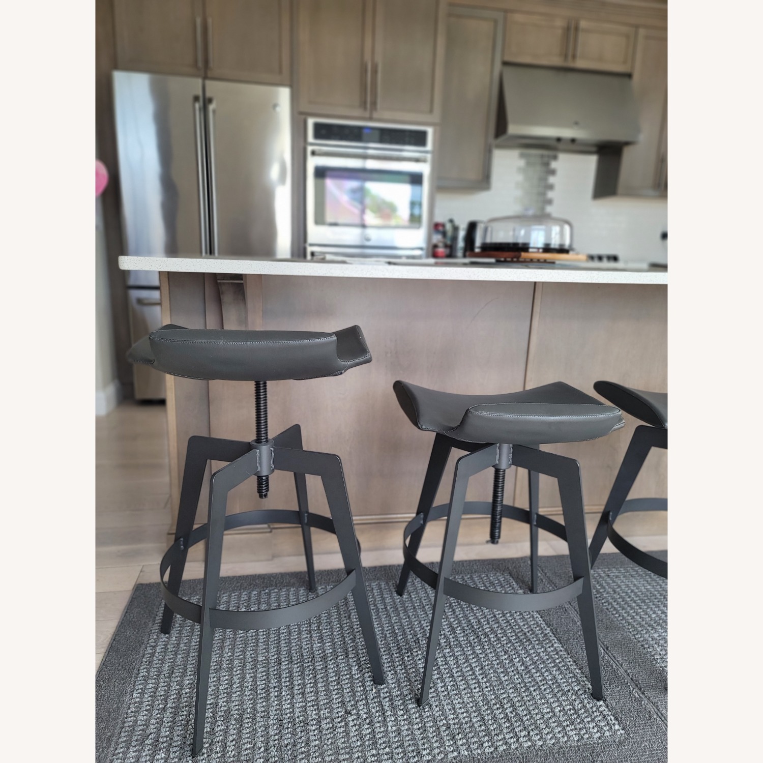 Modern Faux Leather Barstools - AptDeco