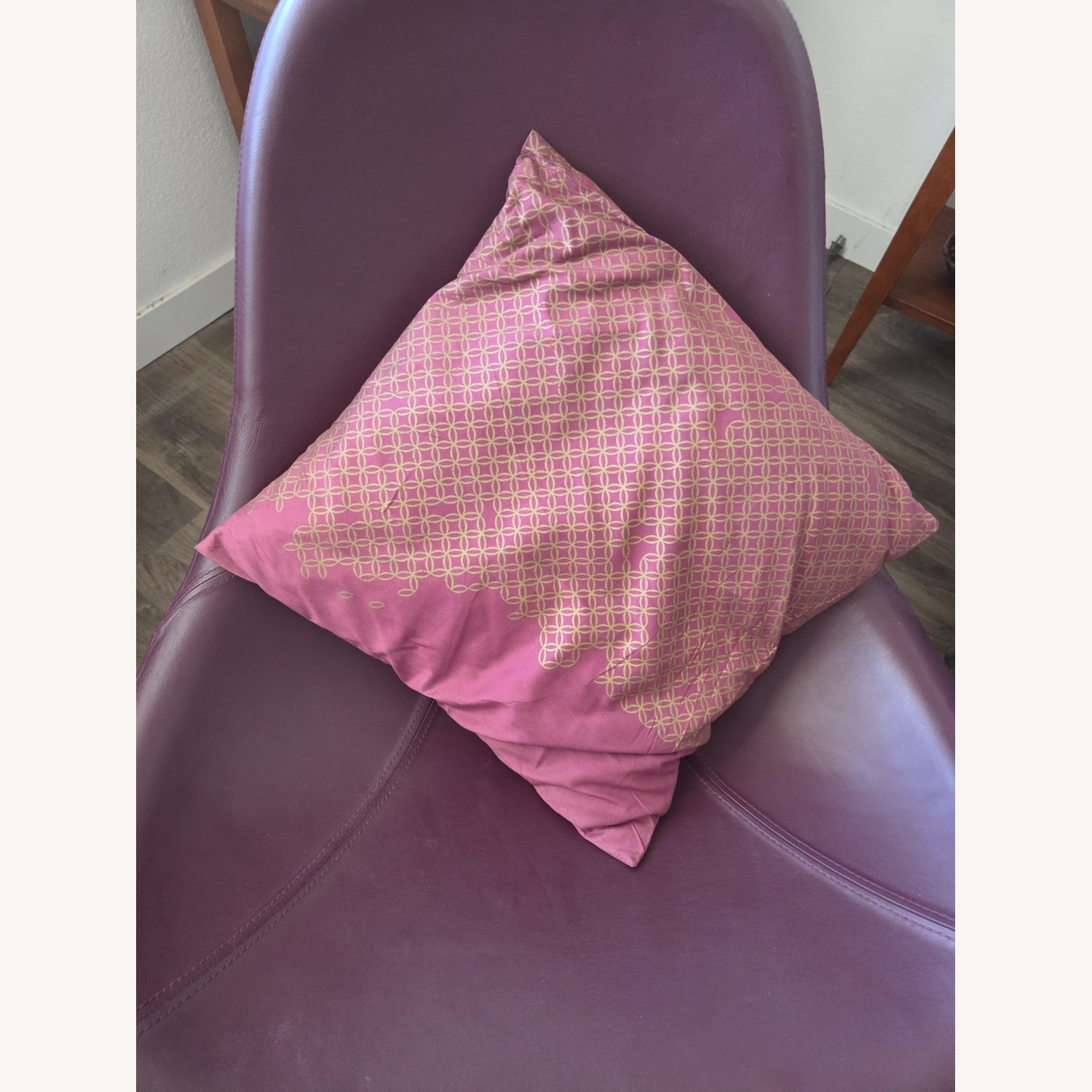 Purple Leather Egg Chair - AptDeco