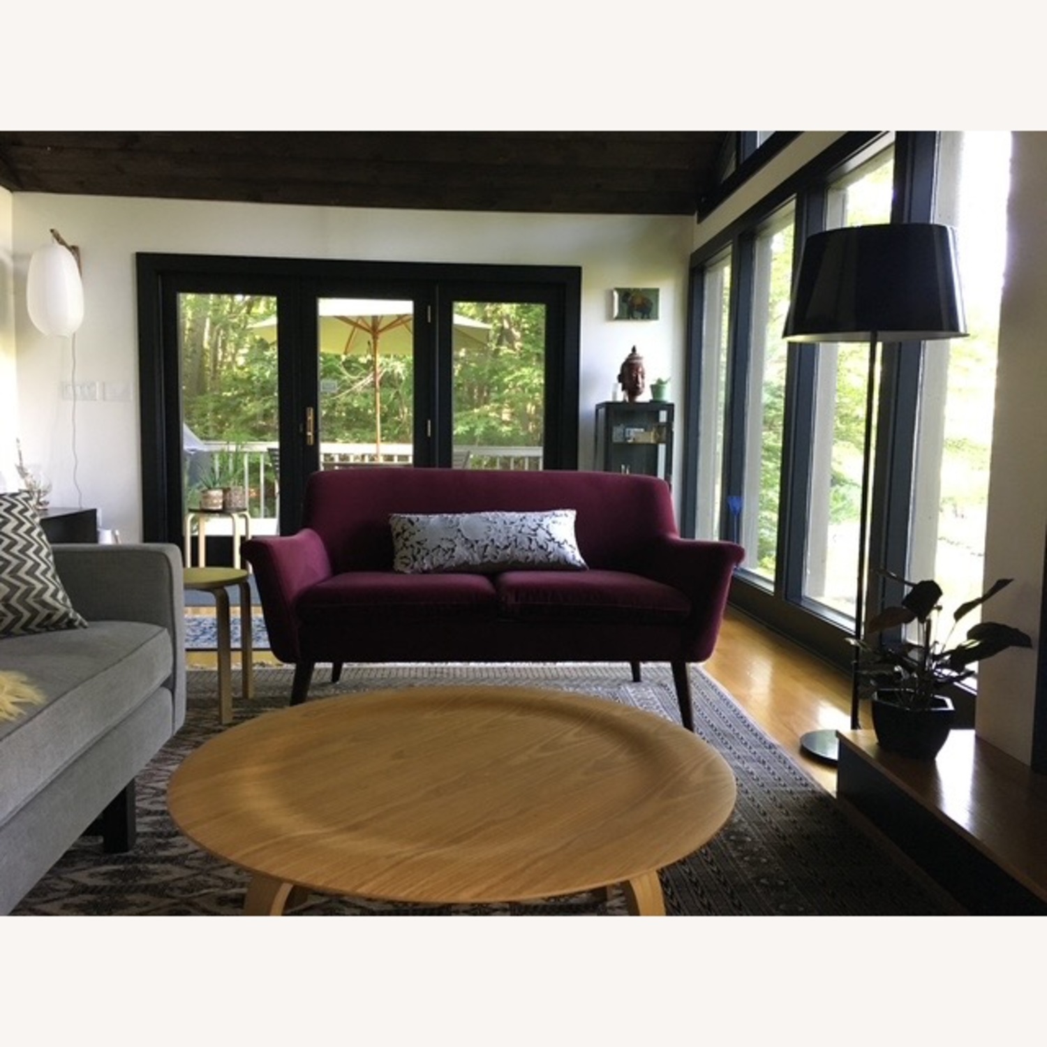 Room & Board Murphy Loveseat Merlot Velvet - AptDeco