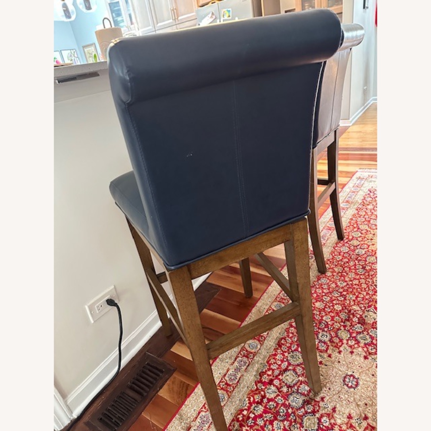 Frontgate Swivel Leather Bar Stools - AptDeco