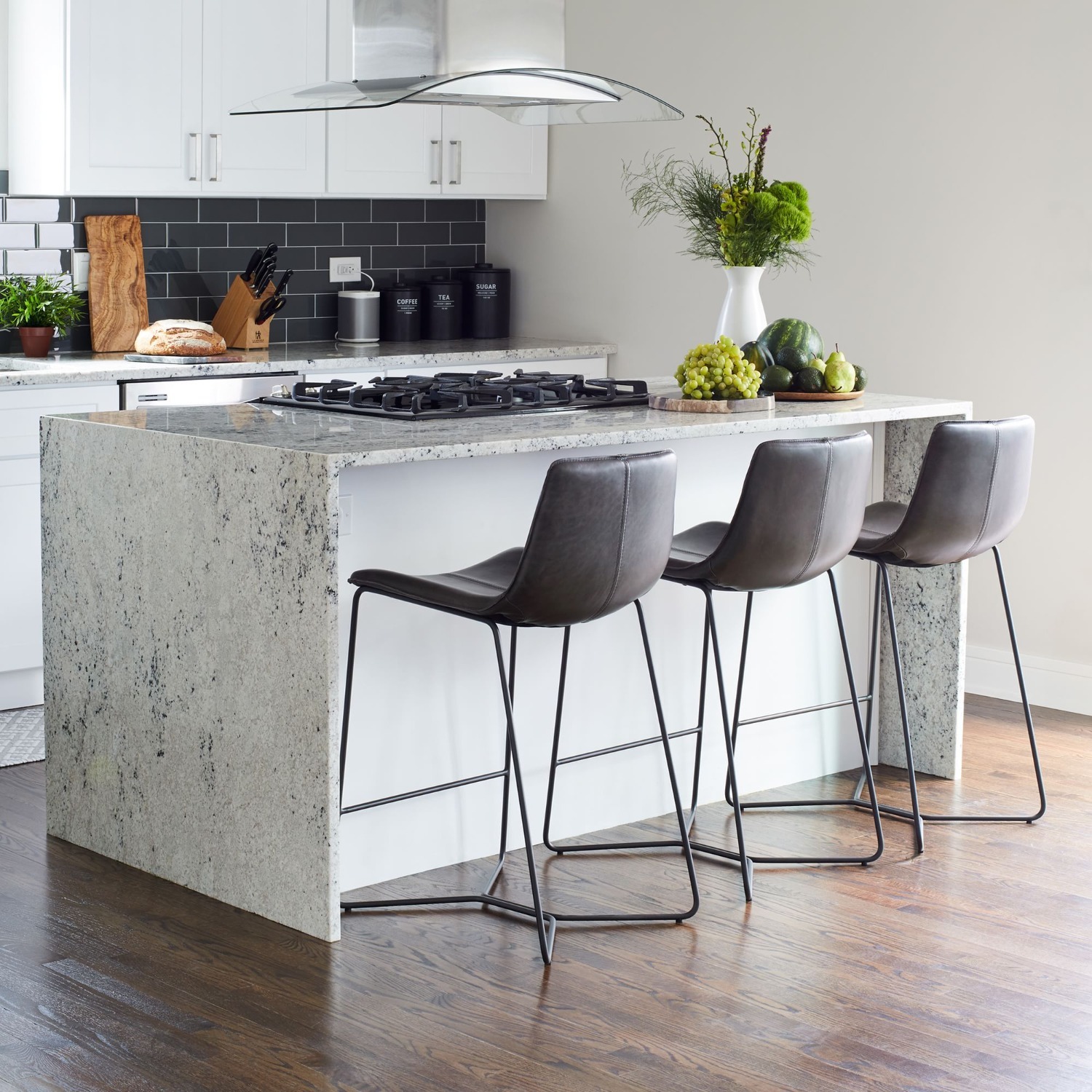 West Elm Slate Gray Counter Stools - AptDeco