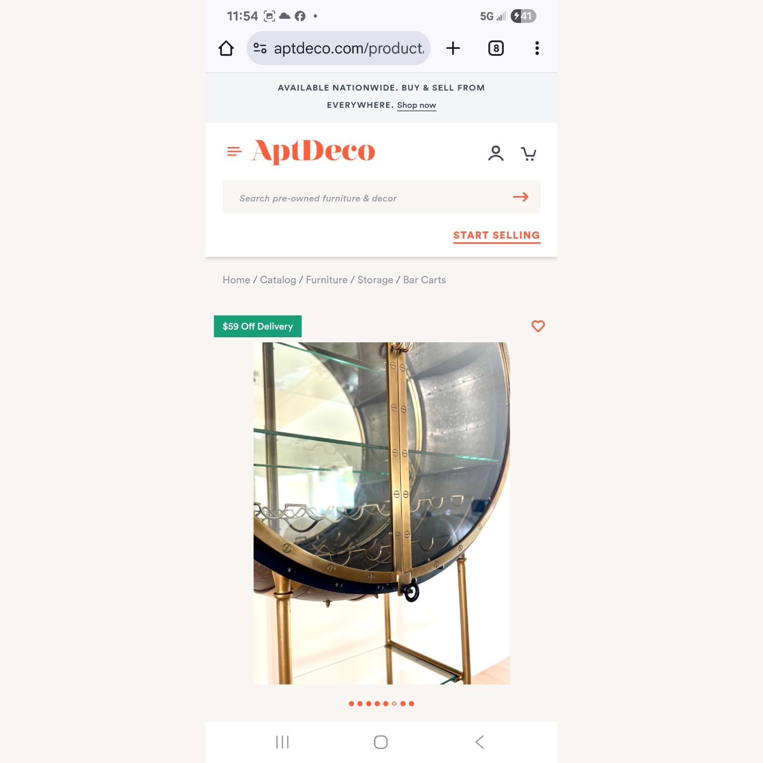 Restoration Hardware 1920s Porthole Bar - AptDeco