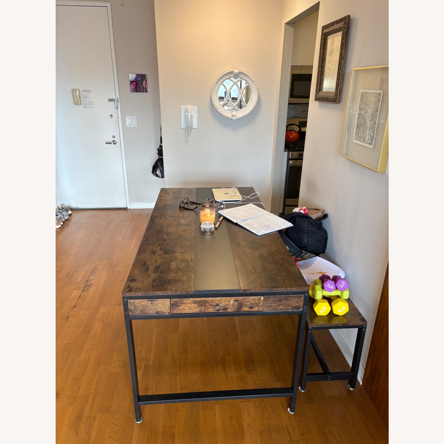 Wayfair Dining Table and 2 Benches - AptDeco