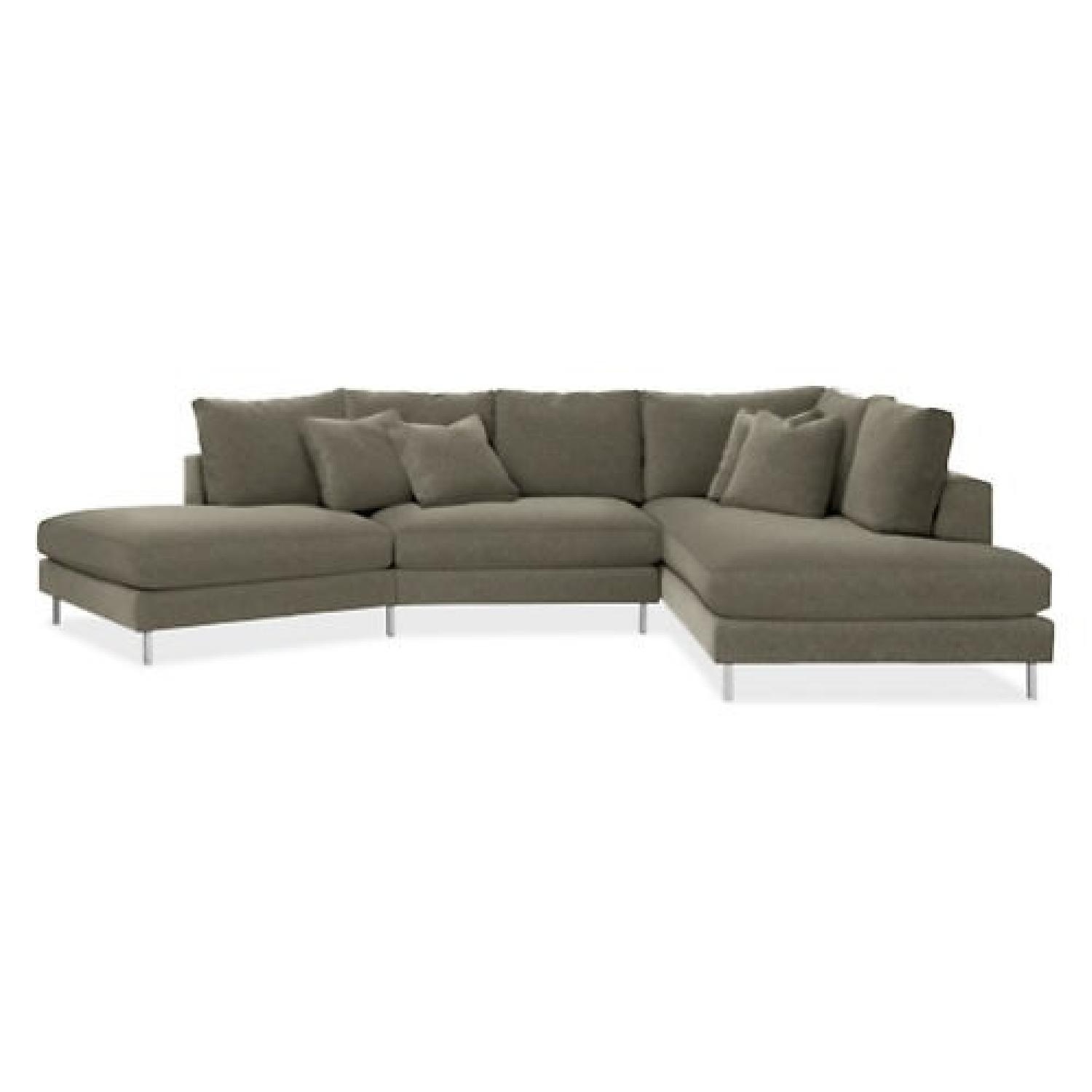 Room & Board Modern Charcoal Sectional - AptDeco