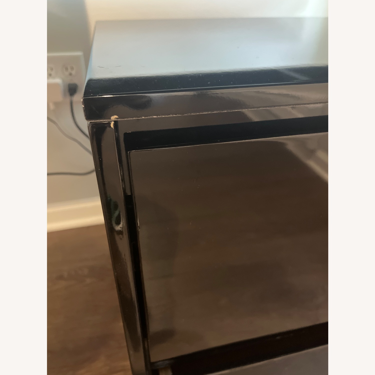 Modern Tempered Glass Office Table with Storage - AptDeco