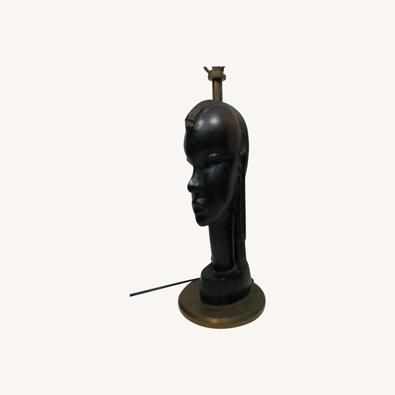 African Art Lamp Brazilian Imbuia Wood - AptDeco