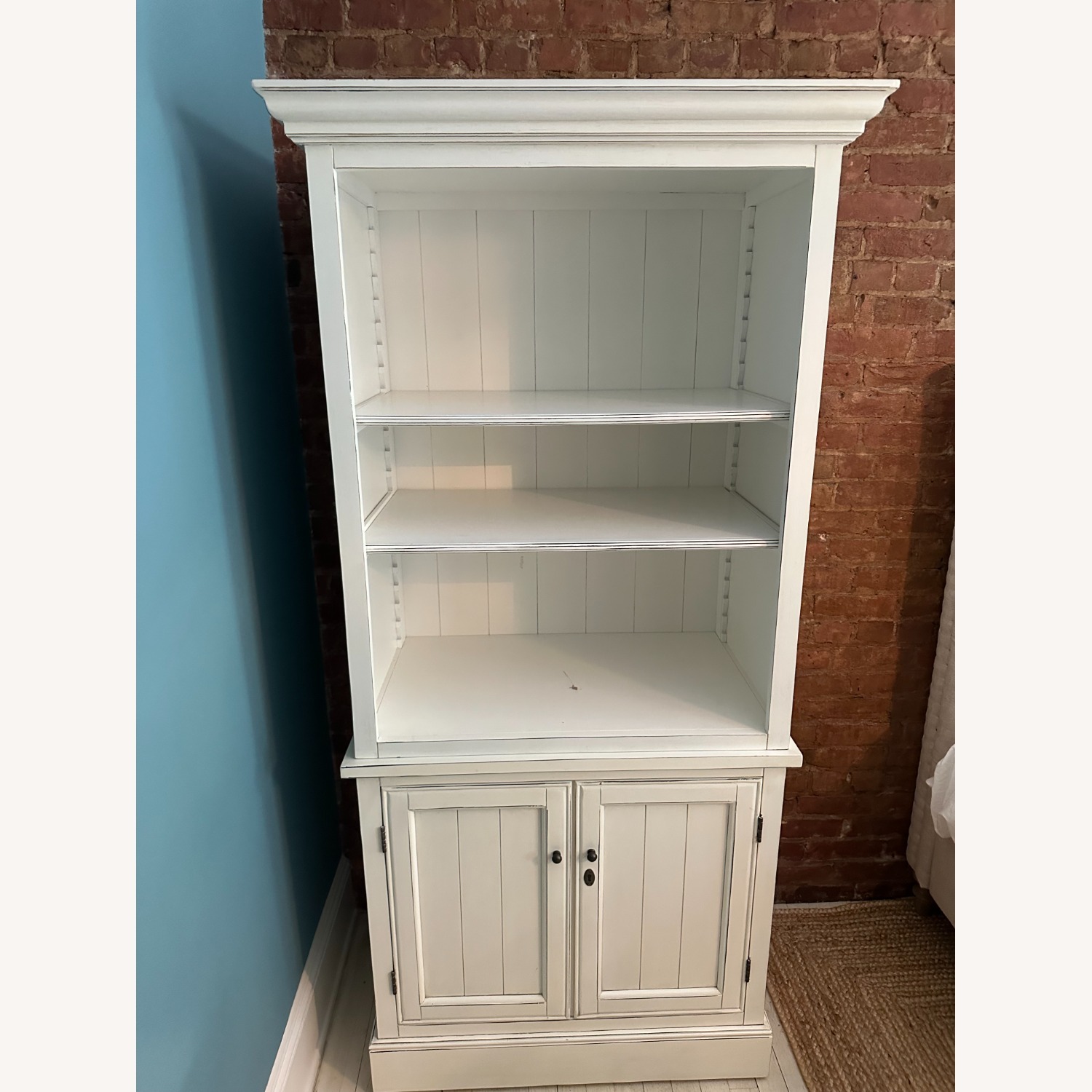 Harper White Bookcase Cabinet - AptDeco