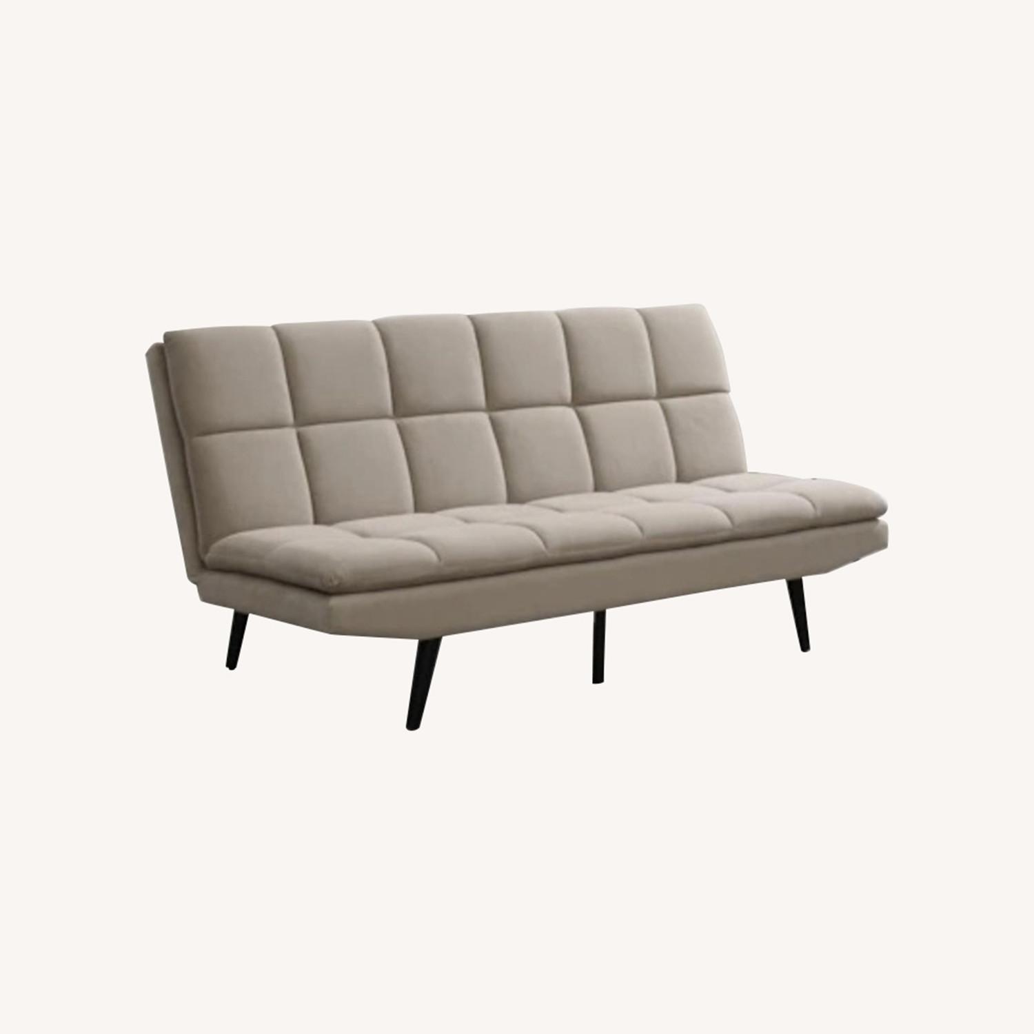 Living Spaces Light Gray Futon Sofa - AptDeco