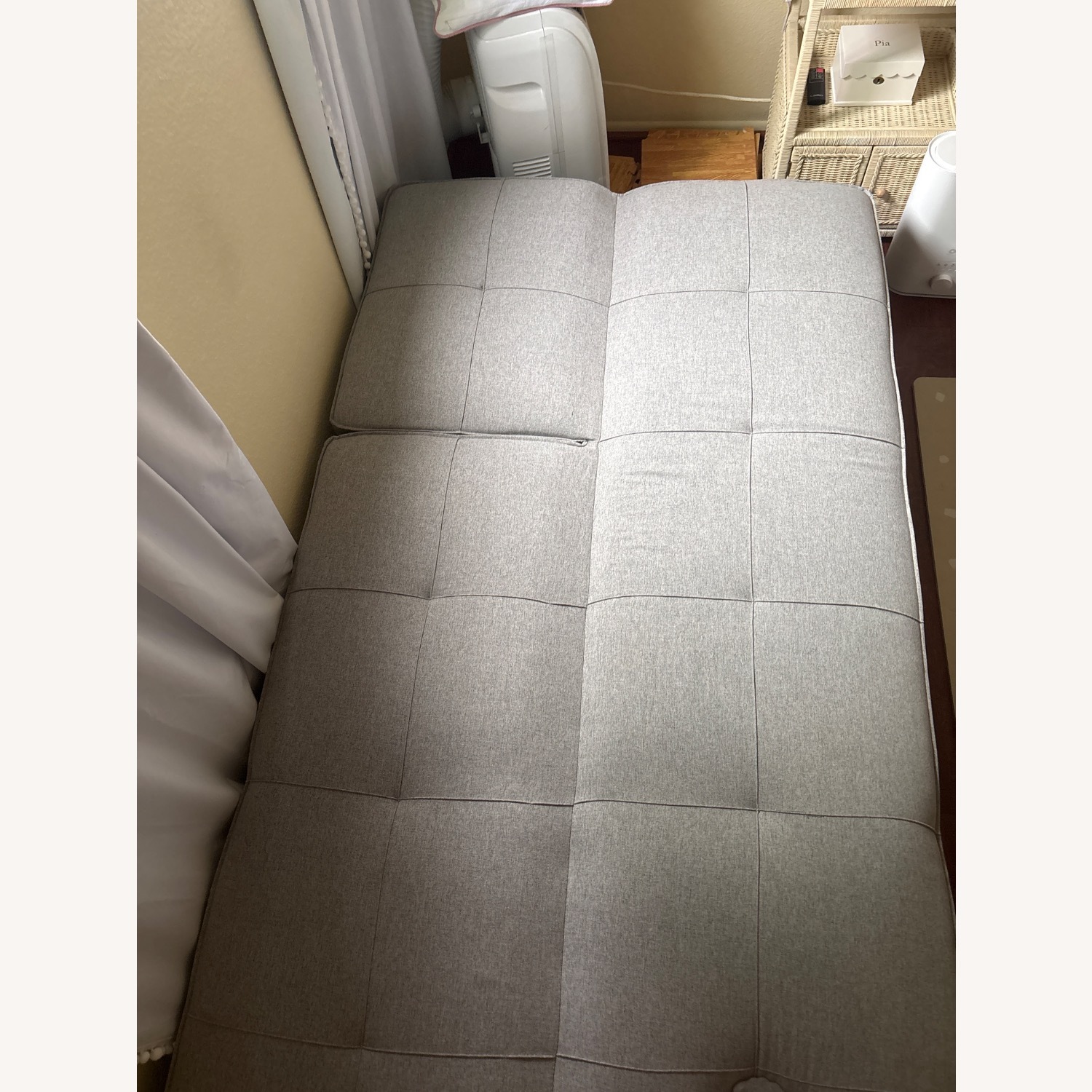 Living Spaces Light Gray Futon Sofa - AptDeco