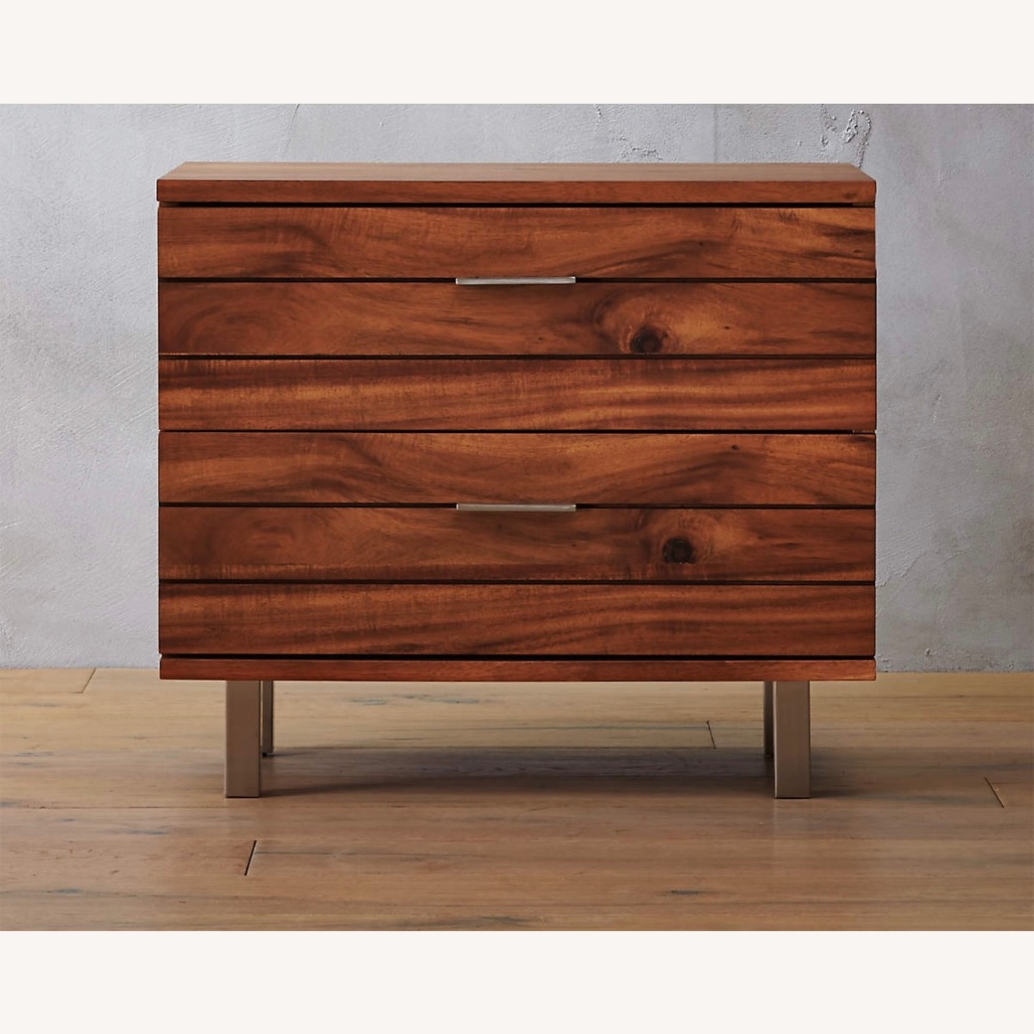CB2 Linear 2-Drawer Wood Nightstand - AptDeco