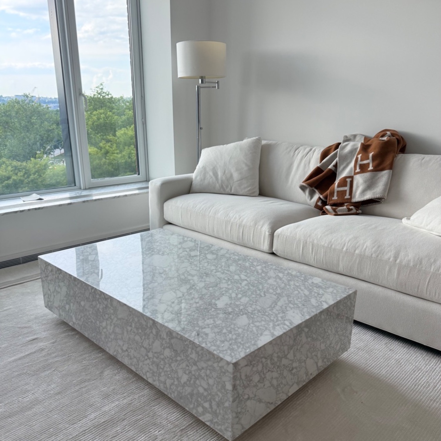 Marlin Marble Coffee Table - AptDeco