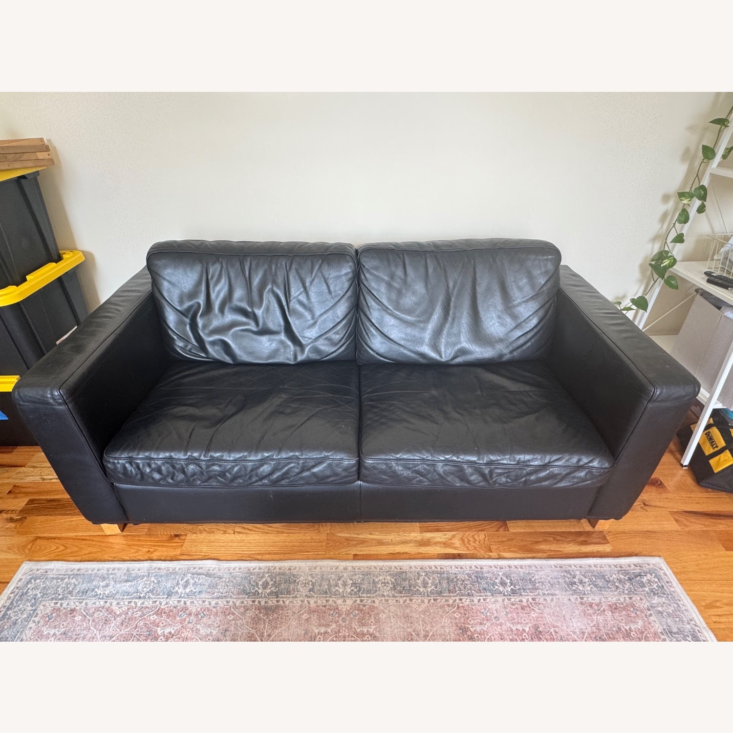 IKEA Karlanda Black Leather Sofabed - AptDeco