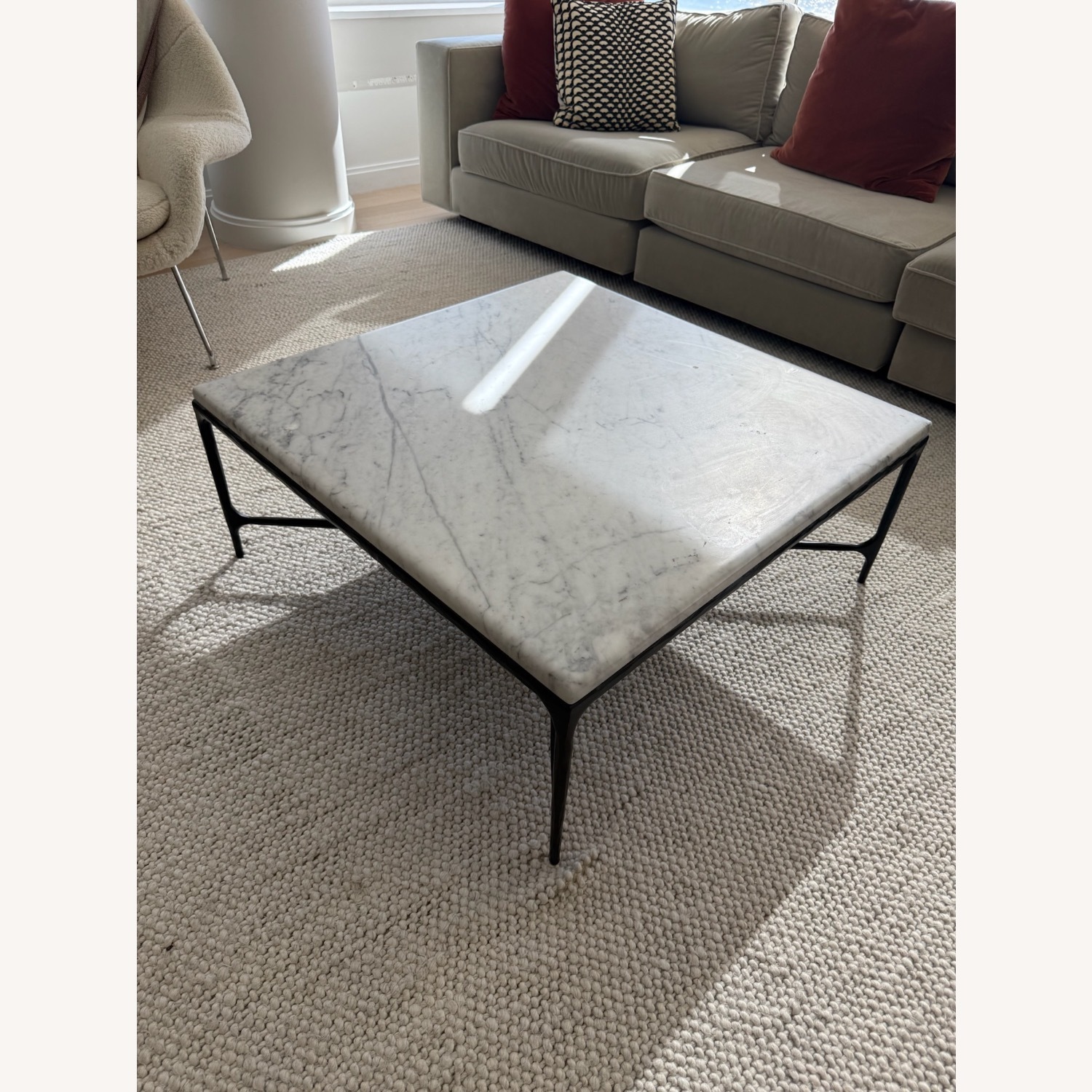 Restoration Hardware Thaddeus Marble Coffee Table - AptDeco