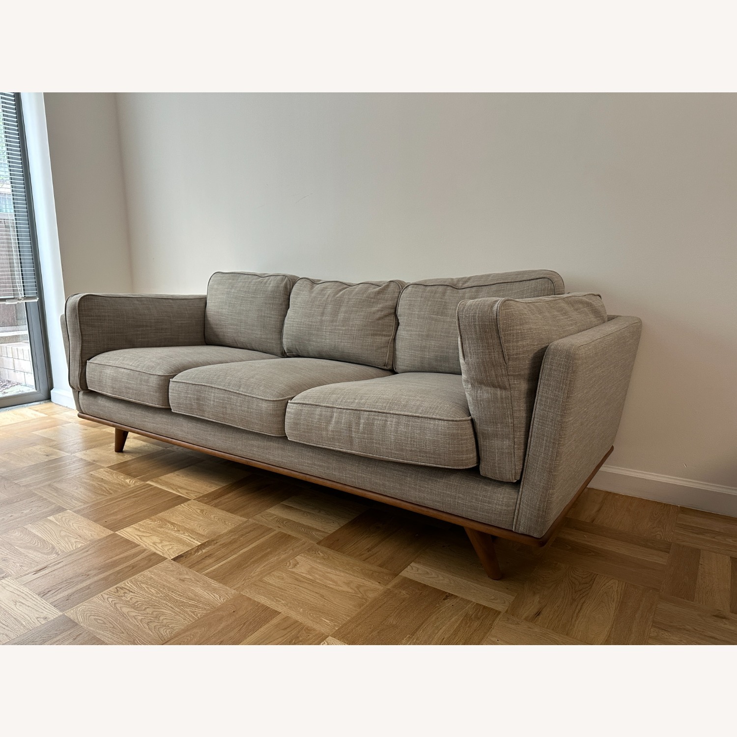Article Timber 90" Rain Cloud Gray Sofa - AptDeco