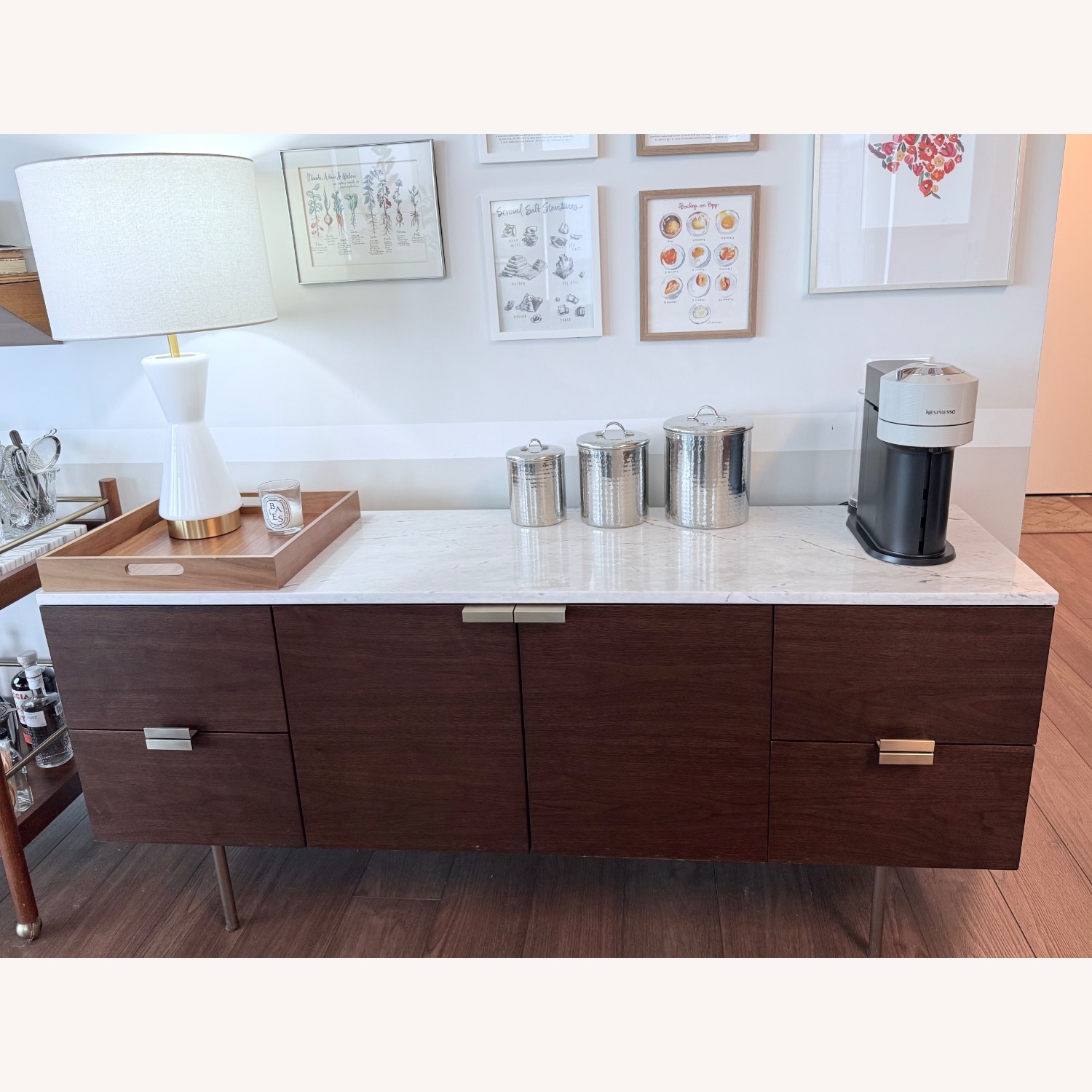 West Elm Delphine Marble & Wood Buffet - AptDeco