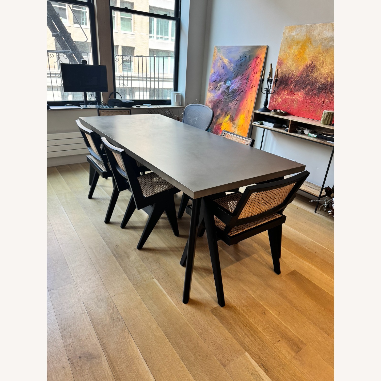 CB2 Concrete Dining Table (6-8 ppl) - AptDeco
