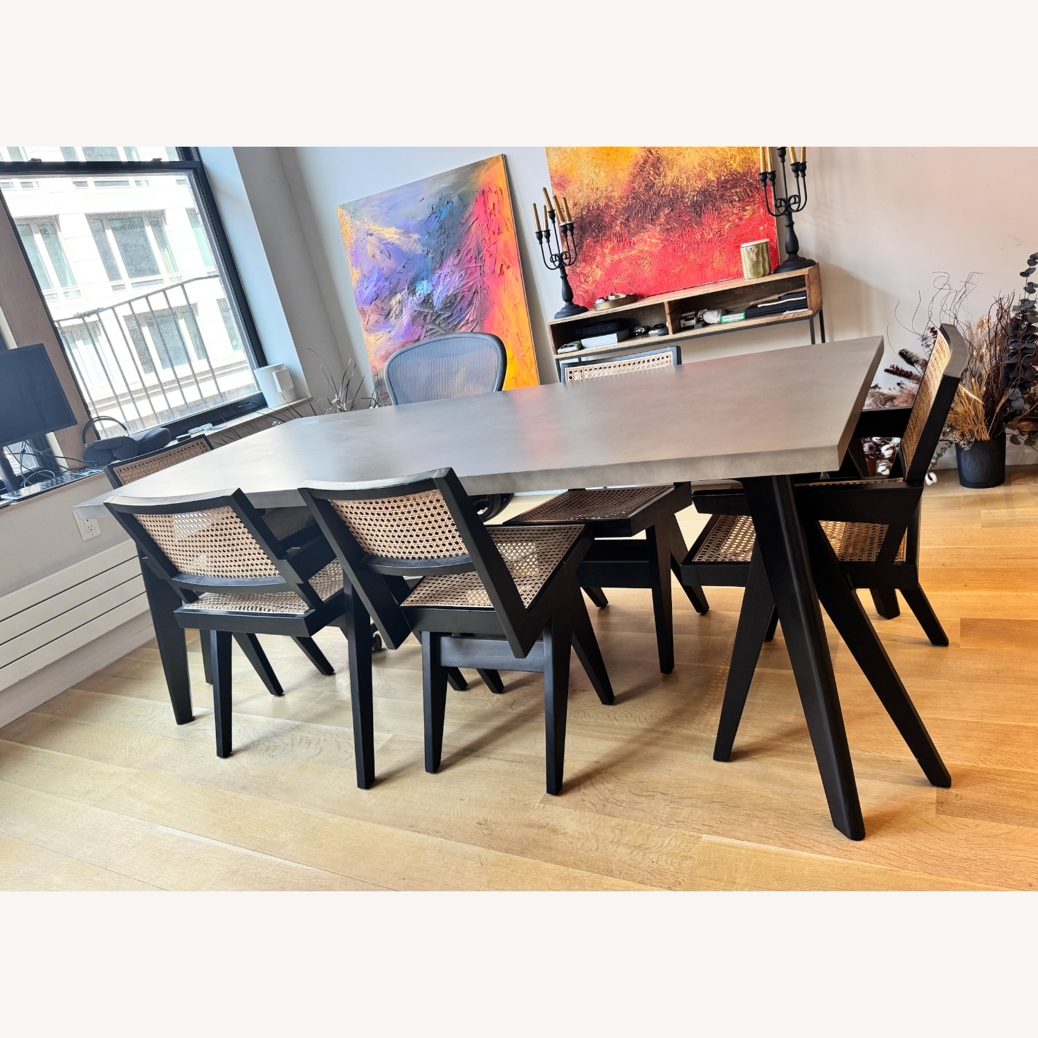 CB2 Concrete Dining Table (6-8 ppl) - AptDeco