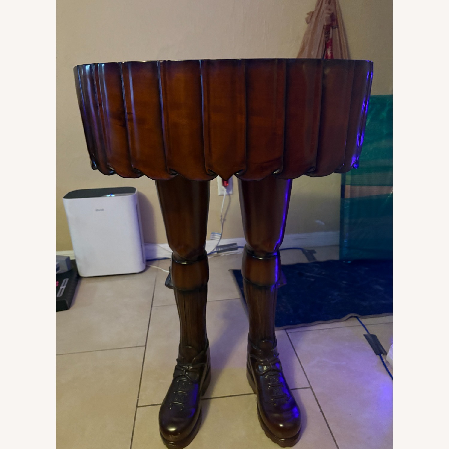 Scotsman's Legs & Kilt Hardwood Table - AptDeco