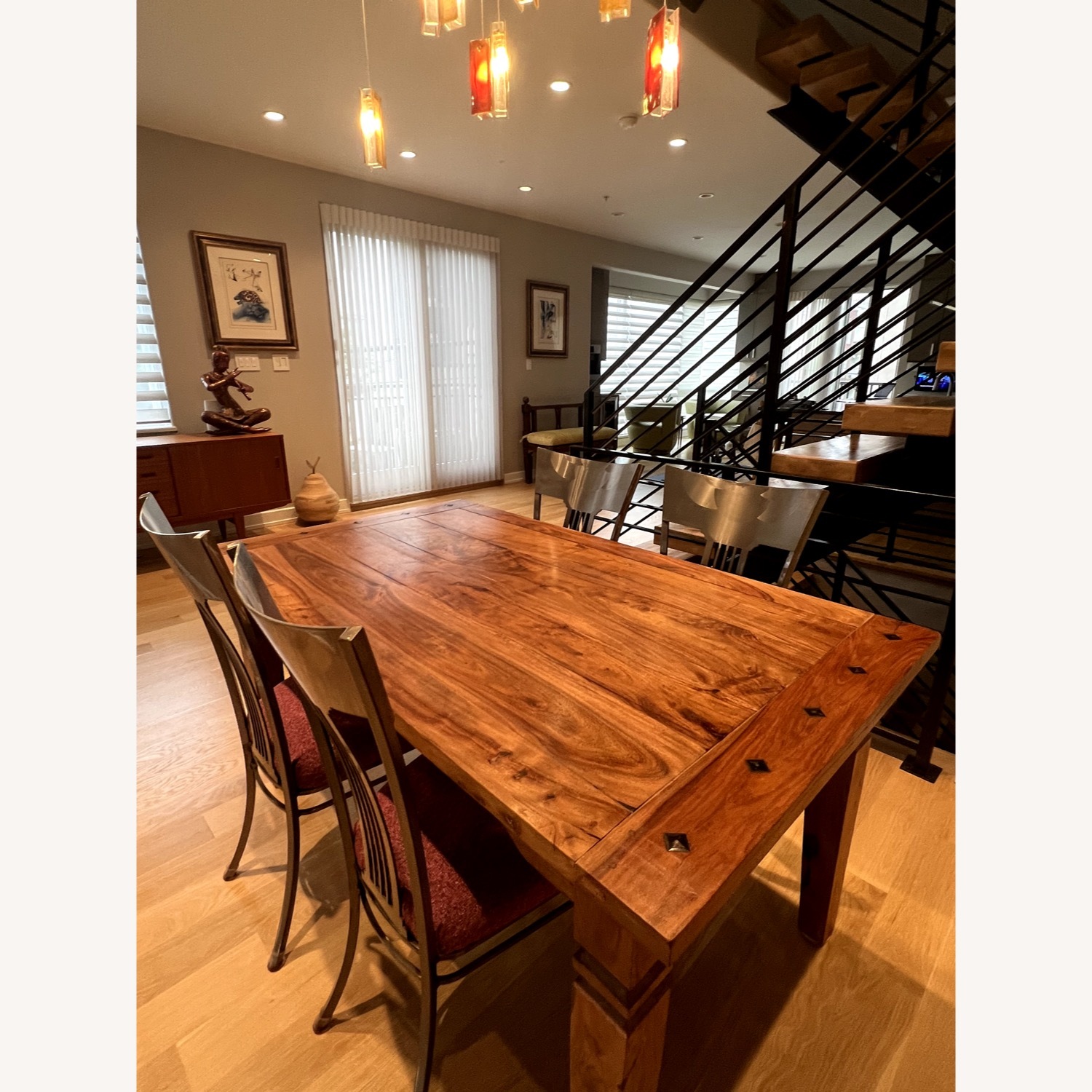 Rustic Modern Dining Table with Leaves - AptDeco