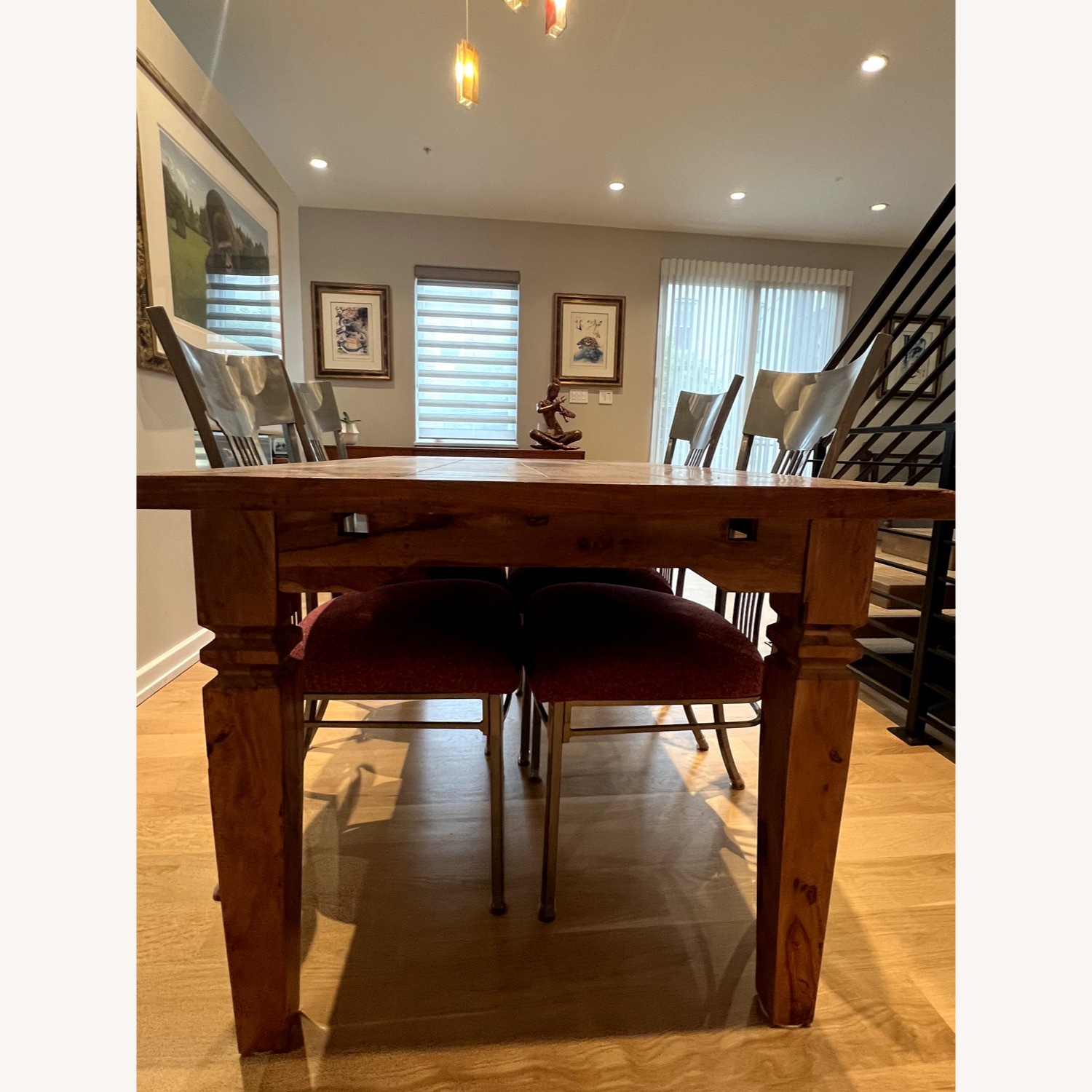 Rustic Modern Dining Table with Leaves - AptDeco