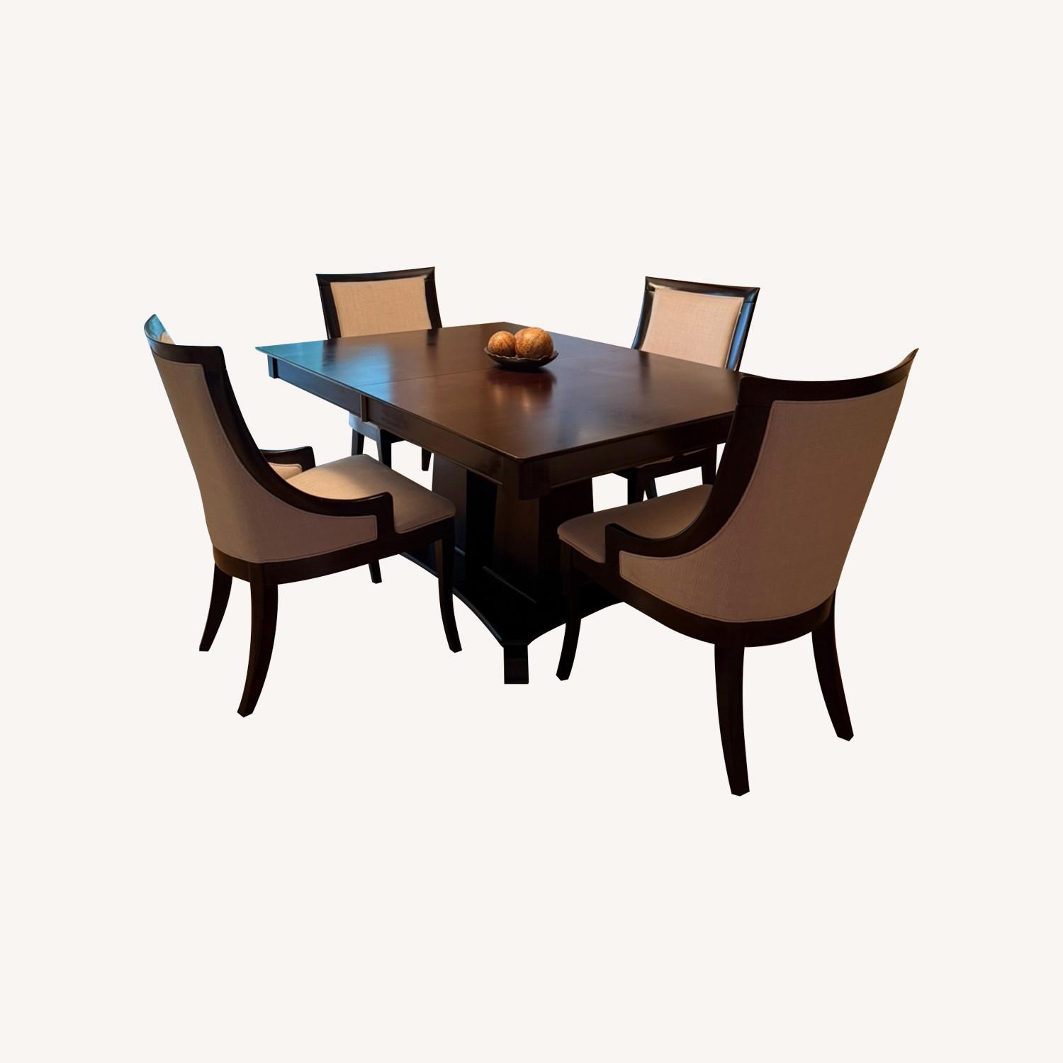 Bermex Dining Table and 8 Upholstered Chairs - AptDeco